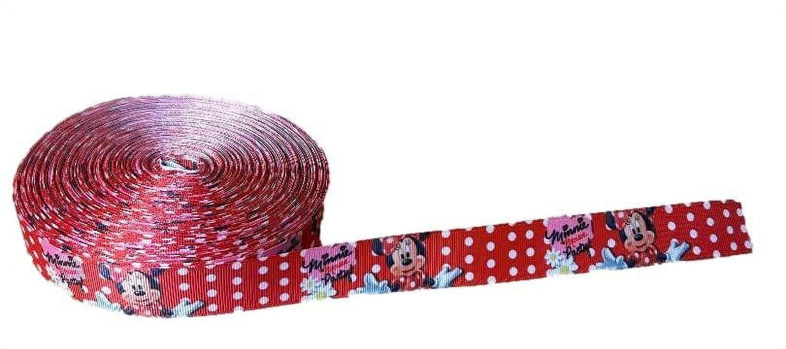 Minnie Mouse Party Red Border 1" Wide 3 Yards Repeat Ribbon - Walmart.com