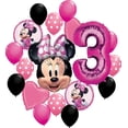 Minnie Mouse Party Supplies 3rd Birthday Balloons Bundle with Character ...