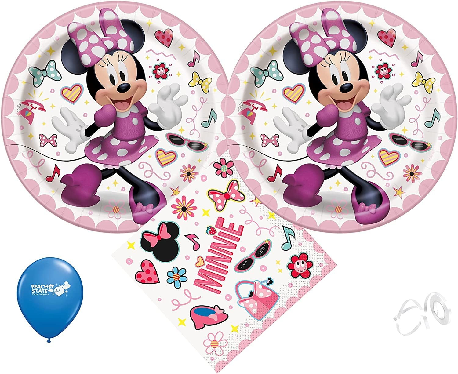 Unique Minnie Mouse Birthday Paper Set with Cake Plates and Napkins for ...