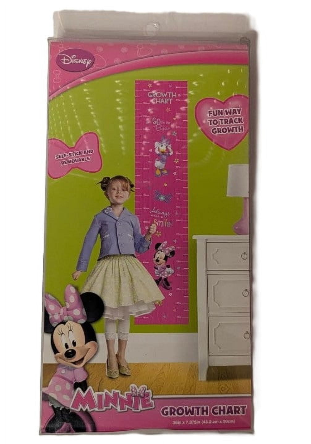 Minnie Mouse Peel and Stick Removable Growth Chart, 36" x 7.875", 1 ...