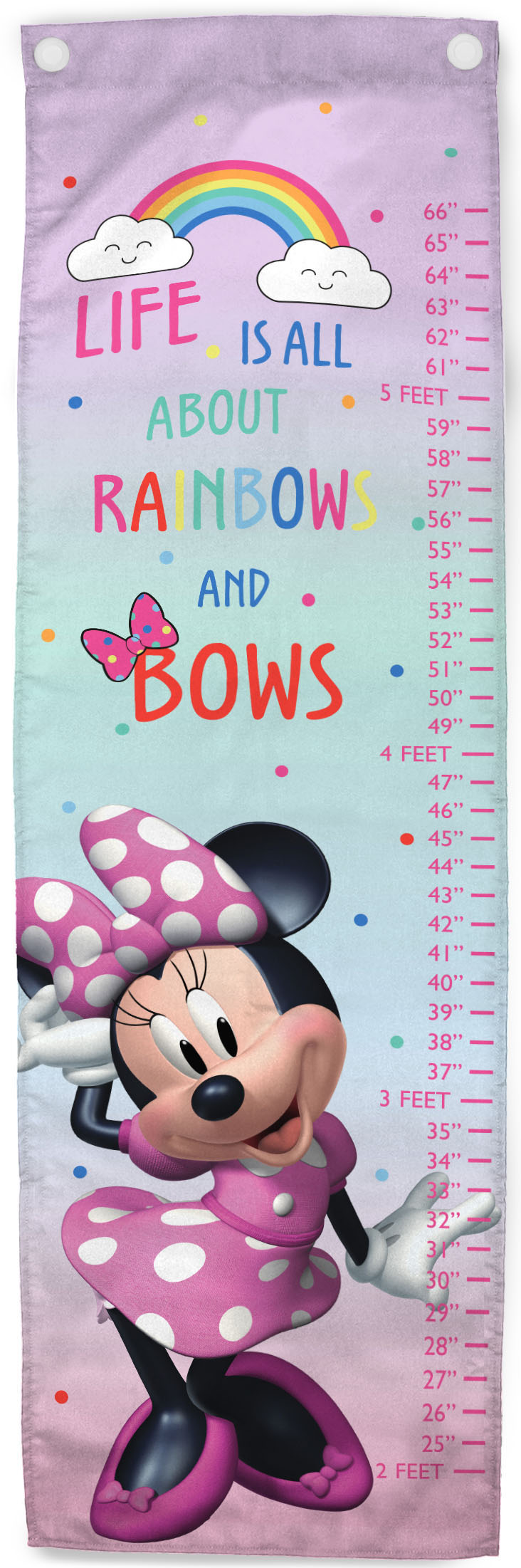 Disney's Minnie Mouse Bowtique Growth Chart, Pink Polyester, Room ...