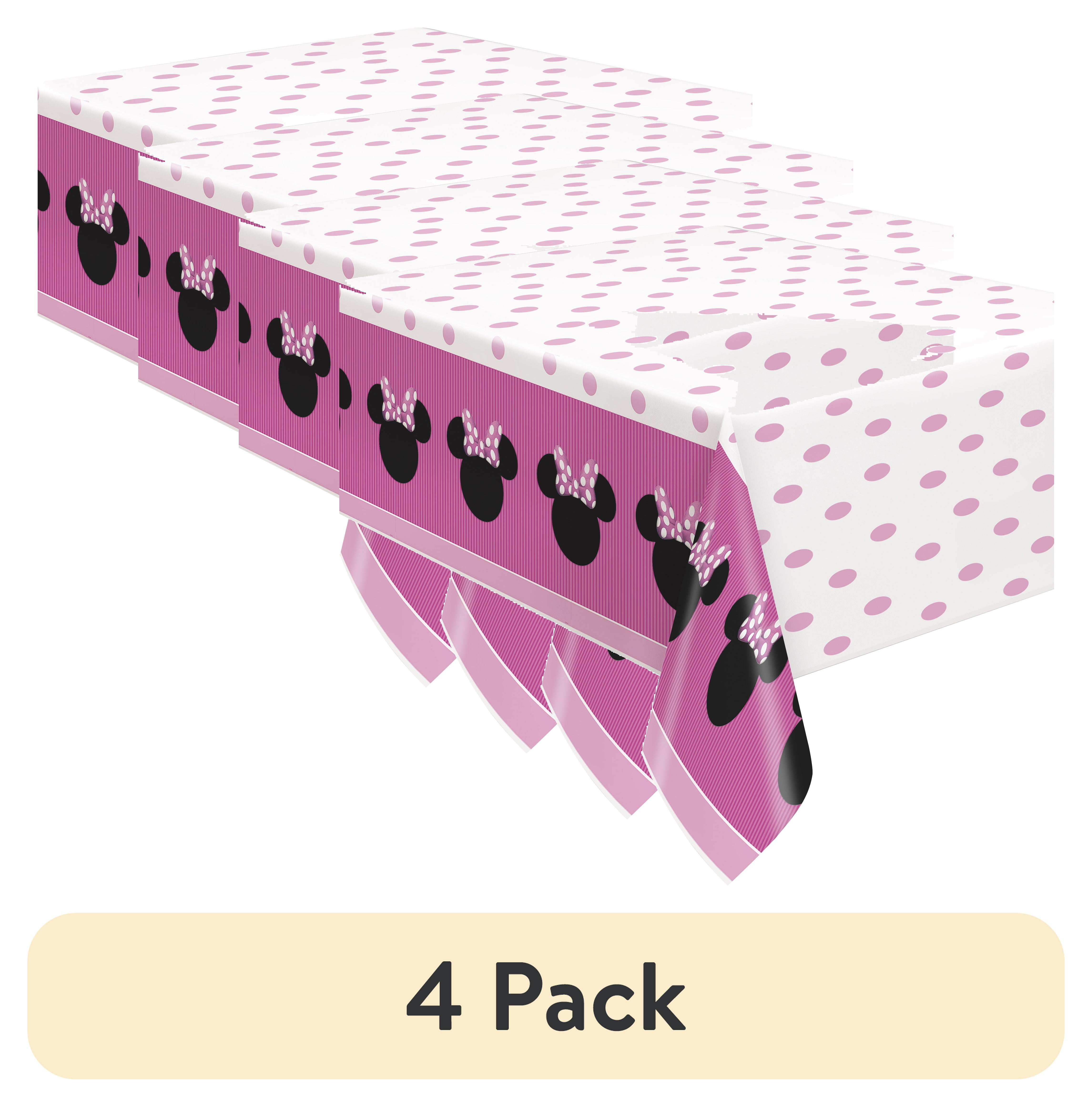 (4 pack) Minnie Mouse Plastic Party Tablecloth, 84 x 54in - Walmart.com