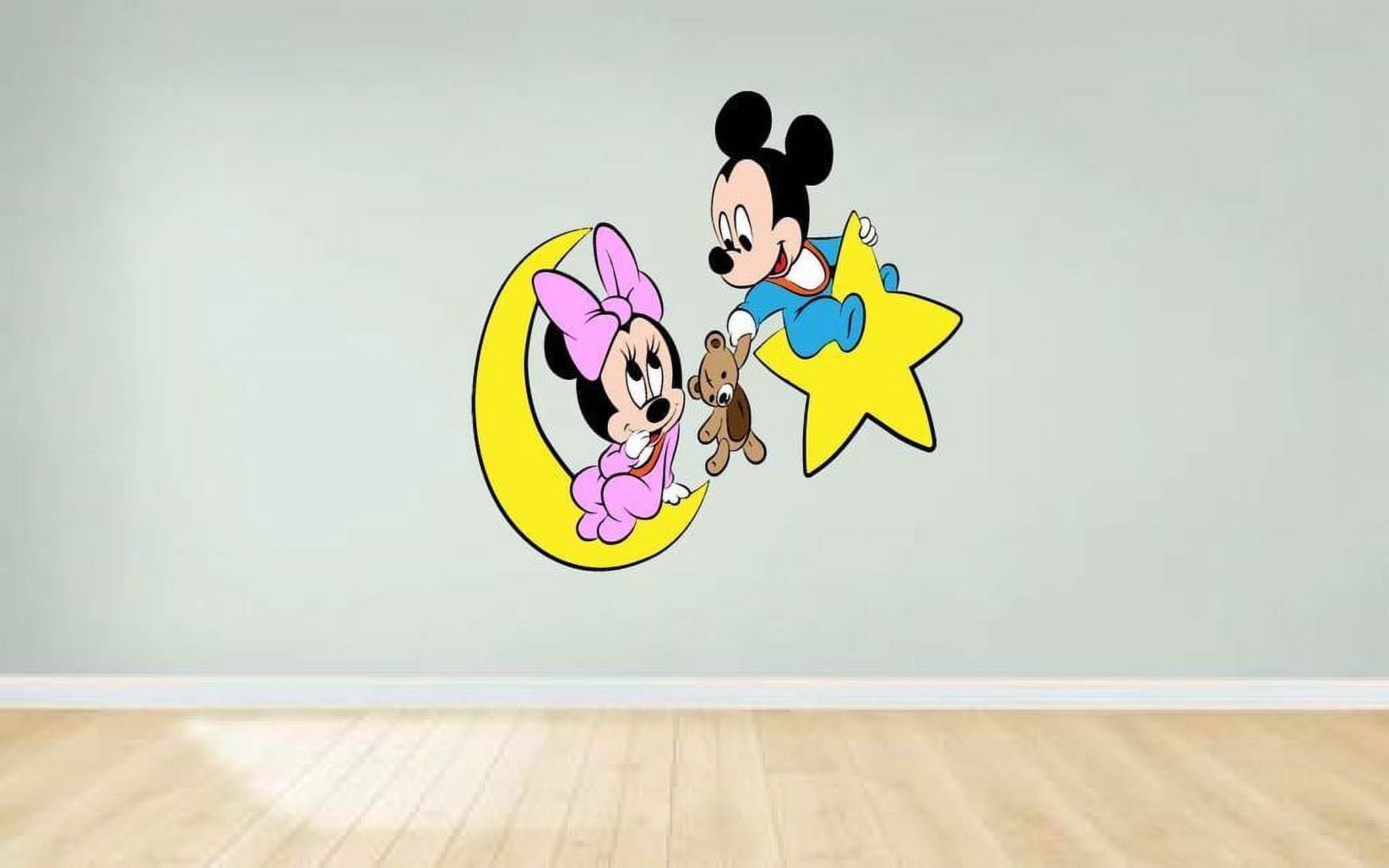 and Minnie Mouse Playing Cartoon Character Wall Art Sticker Vinyl ...