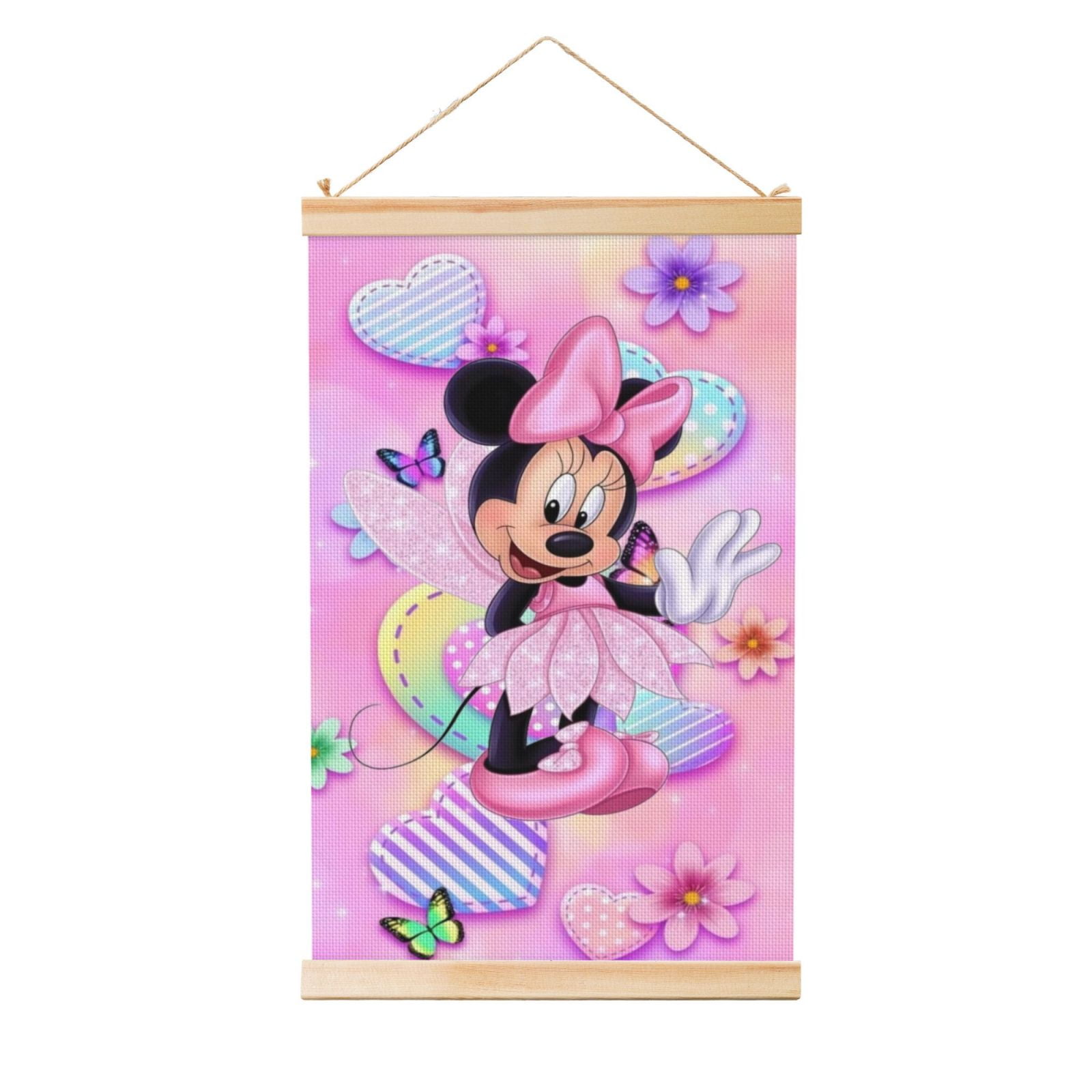 Minnie Mouse Poster Aesthetic Canvas Wooden Shaft Wall Art Hanging ...