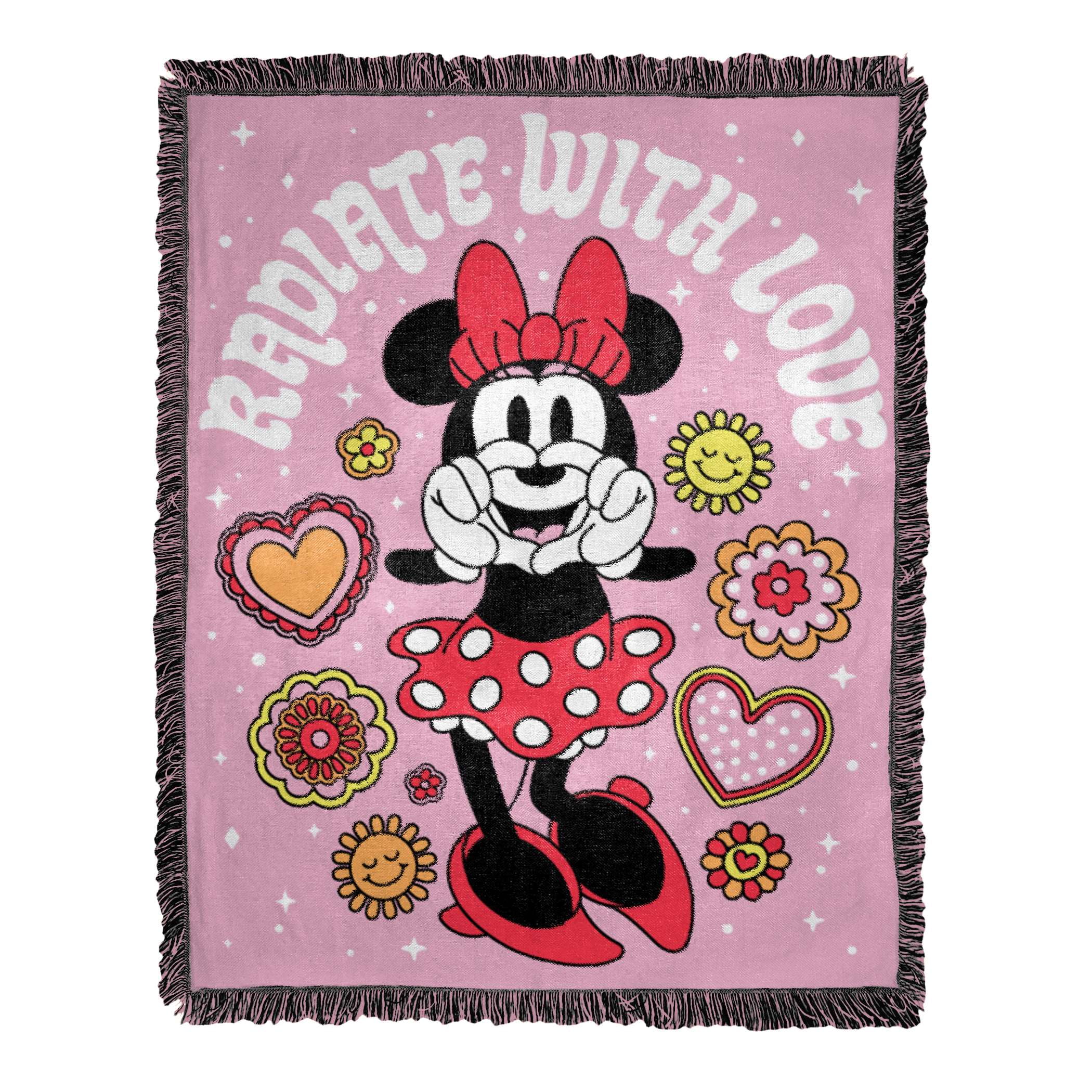 Minnie Mouse Radiant Minnie Disney Kids Jacquard Throw Blanket, 46 x 60 ...