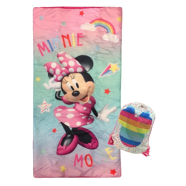 Disney Minnie Mouse Rainbow Toddler Sleeping Bag & Kids Nap Set, 2 ...