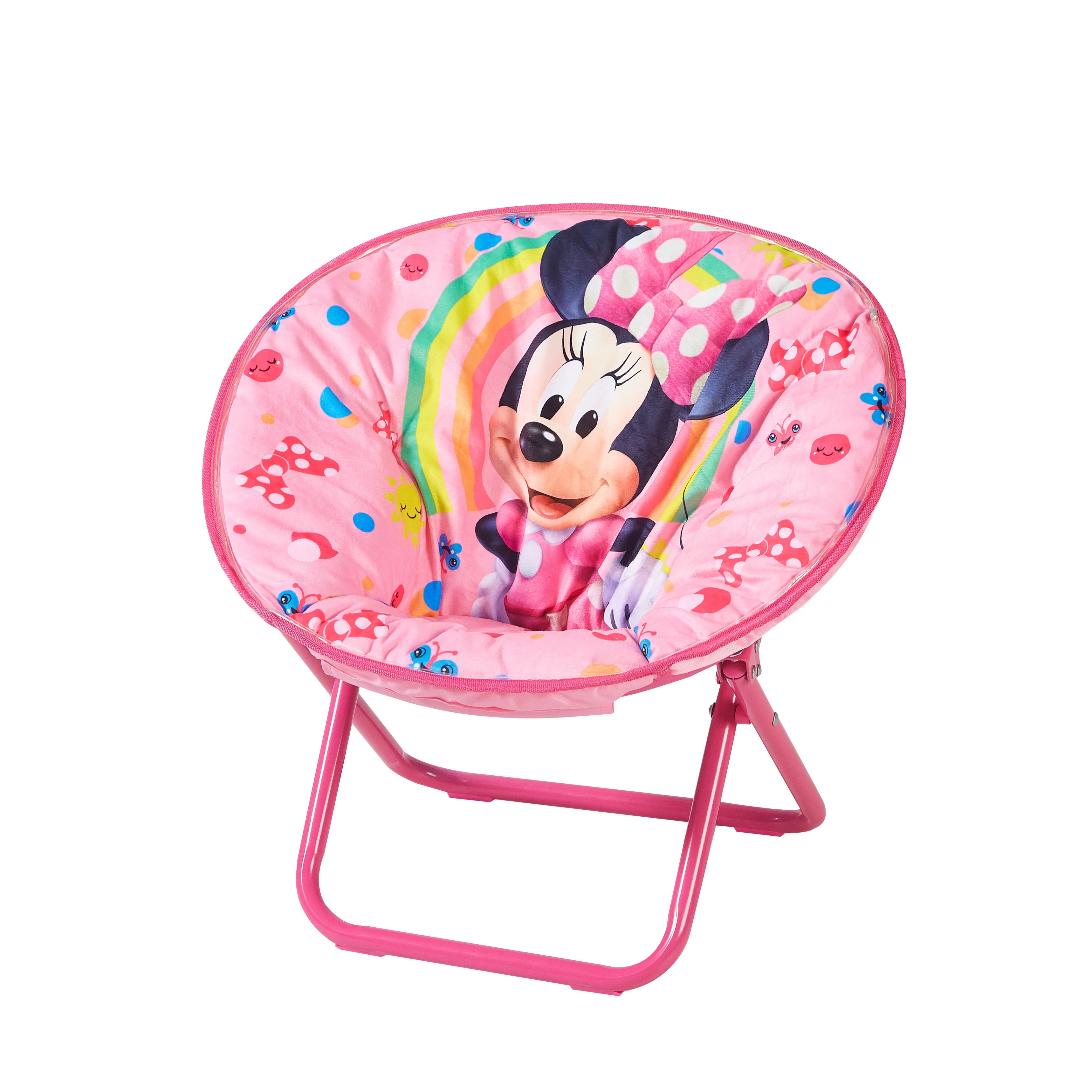 Disney Minnie Mouse Toddler Saucer Chair with LED Lights, Pink ...