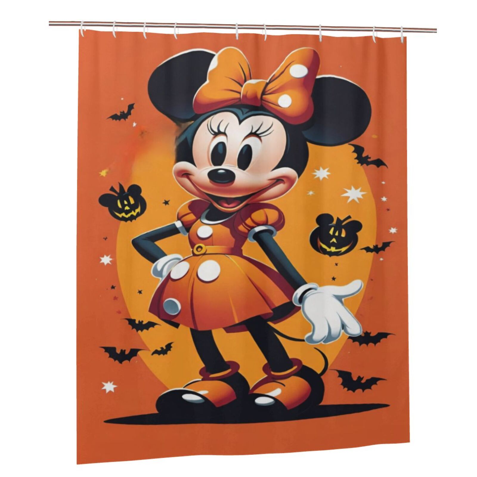 Minnie Mouse Shower Curtain Funny Washable Waterproof Fabric Cartoon ...