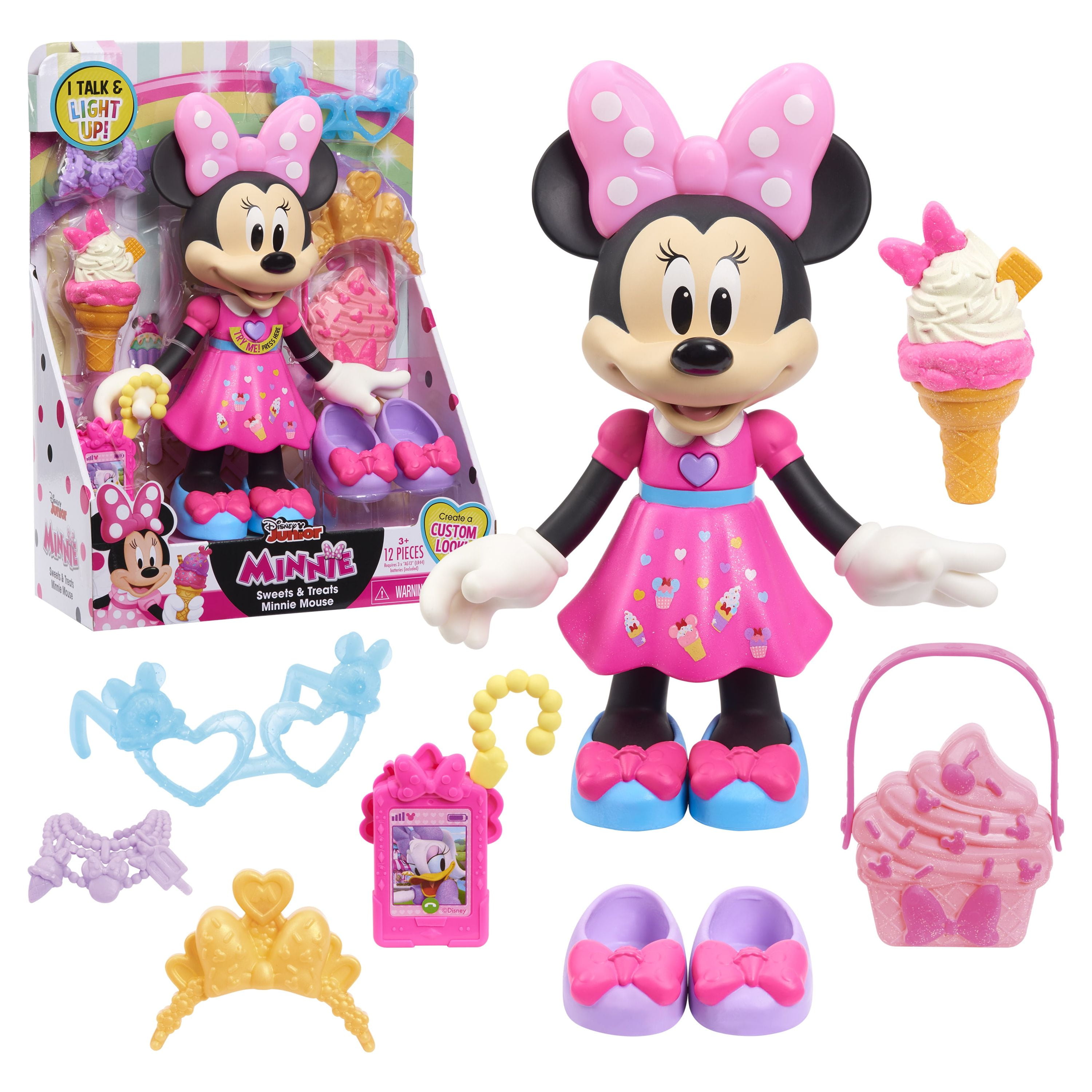 Minnie Mouse Sweets & Treats 10-Inch Doll Playset with Accessories, 9 ...