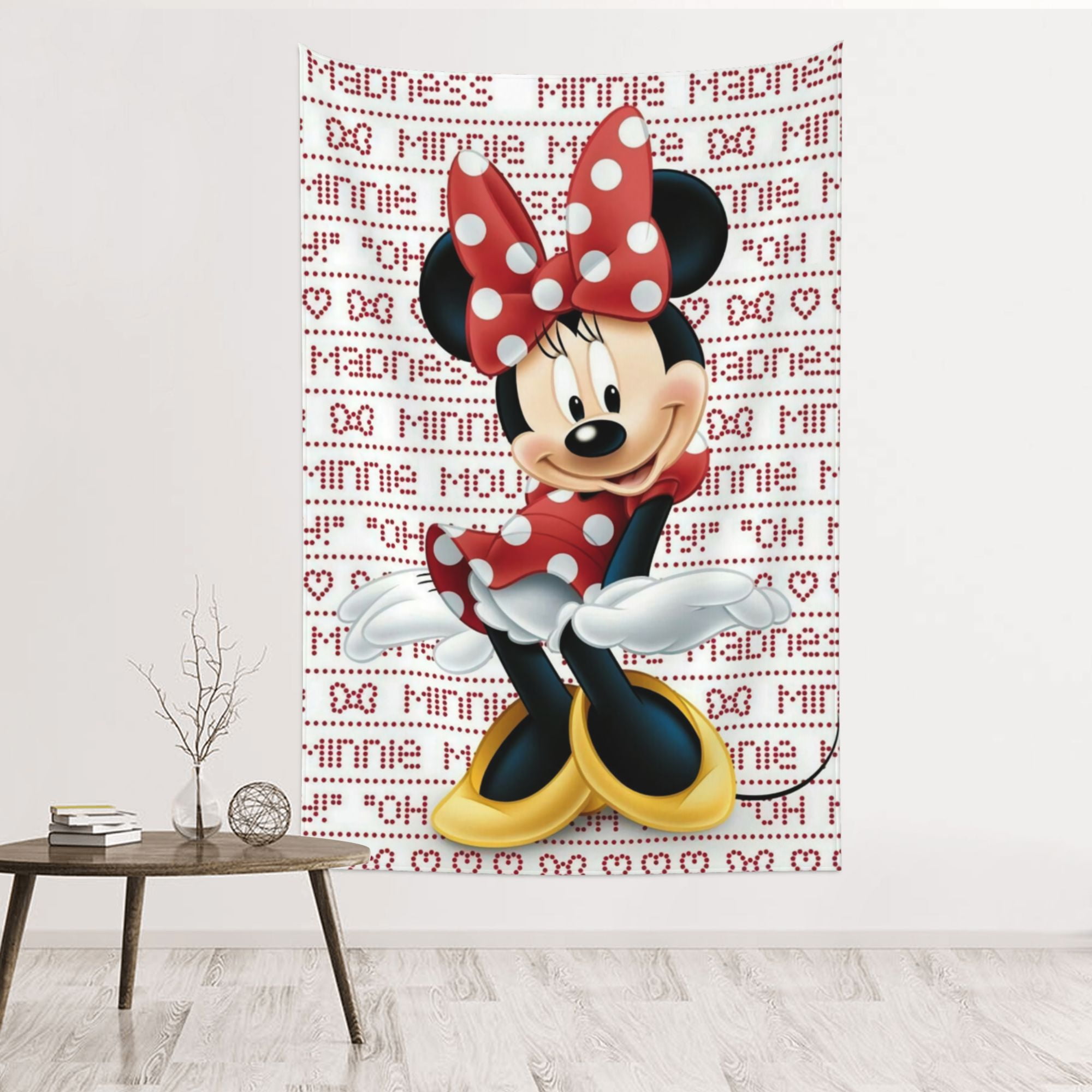 Minnie Mouse Tapestry Aesthetic Wall Hanging for Living Room Bedroom ...