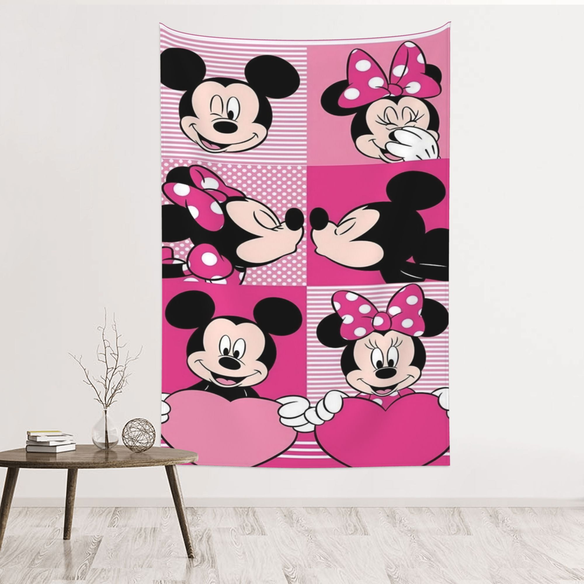 Minnie Mouse Tapestry Aesthetic Wall Hanging for Living Room Bedroom ...