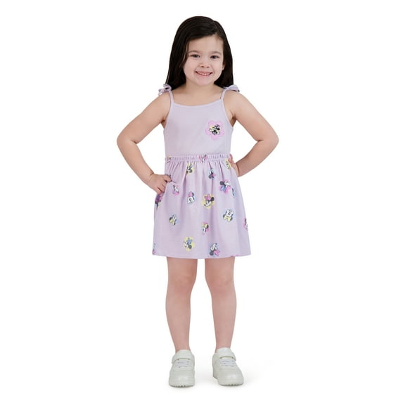 Minnie Mouse Toddler Girl 3 Piece Dress and Short Set Bundle, Sizes 12 ...
