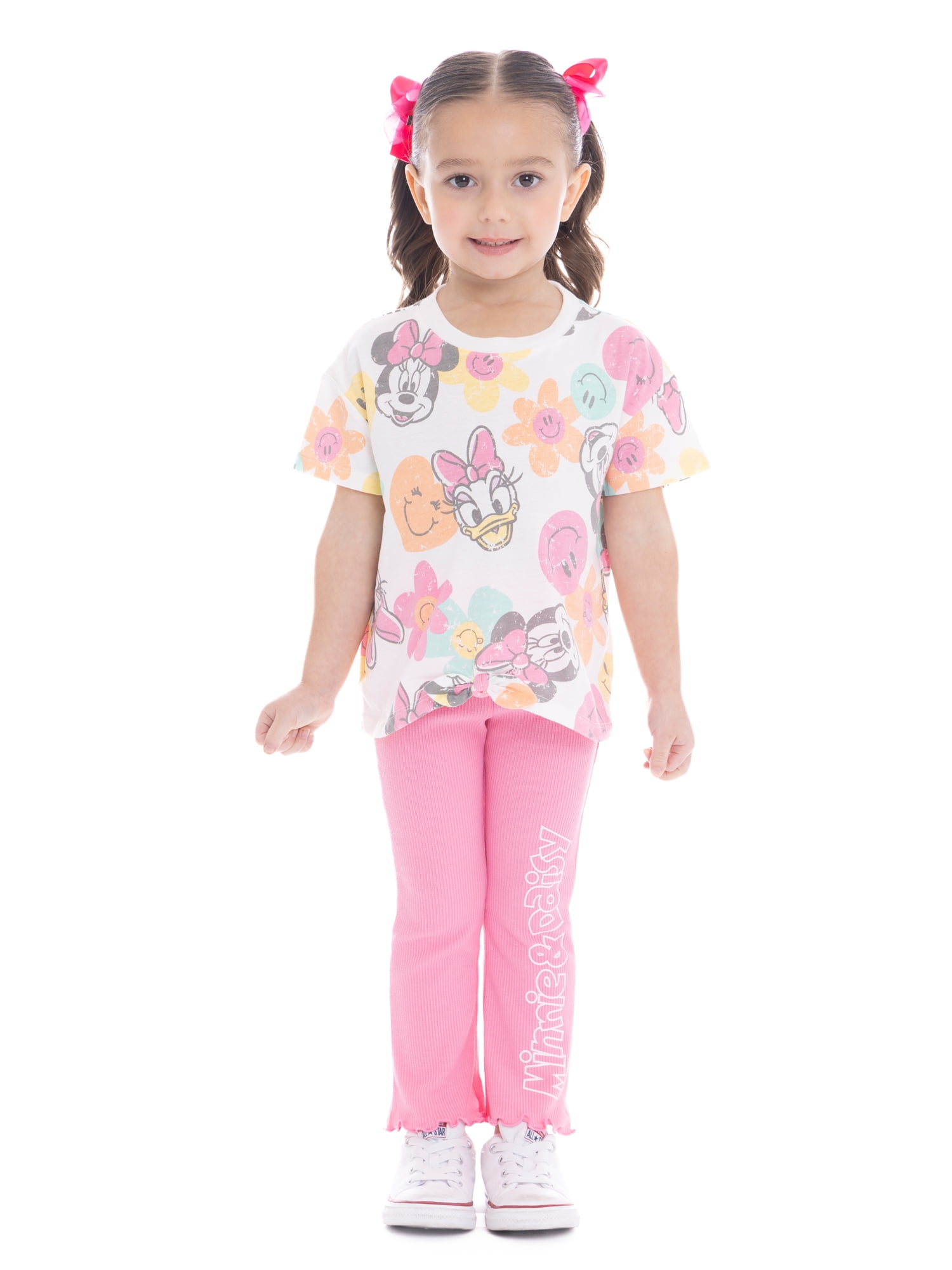 Minnie Mouse Toddler Girl Short Sleeve Graphic Tie Front T-Shirt with ...