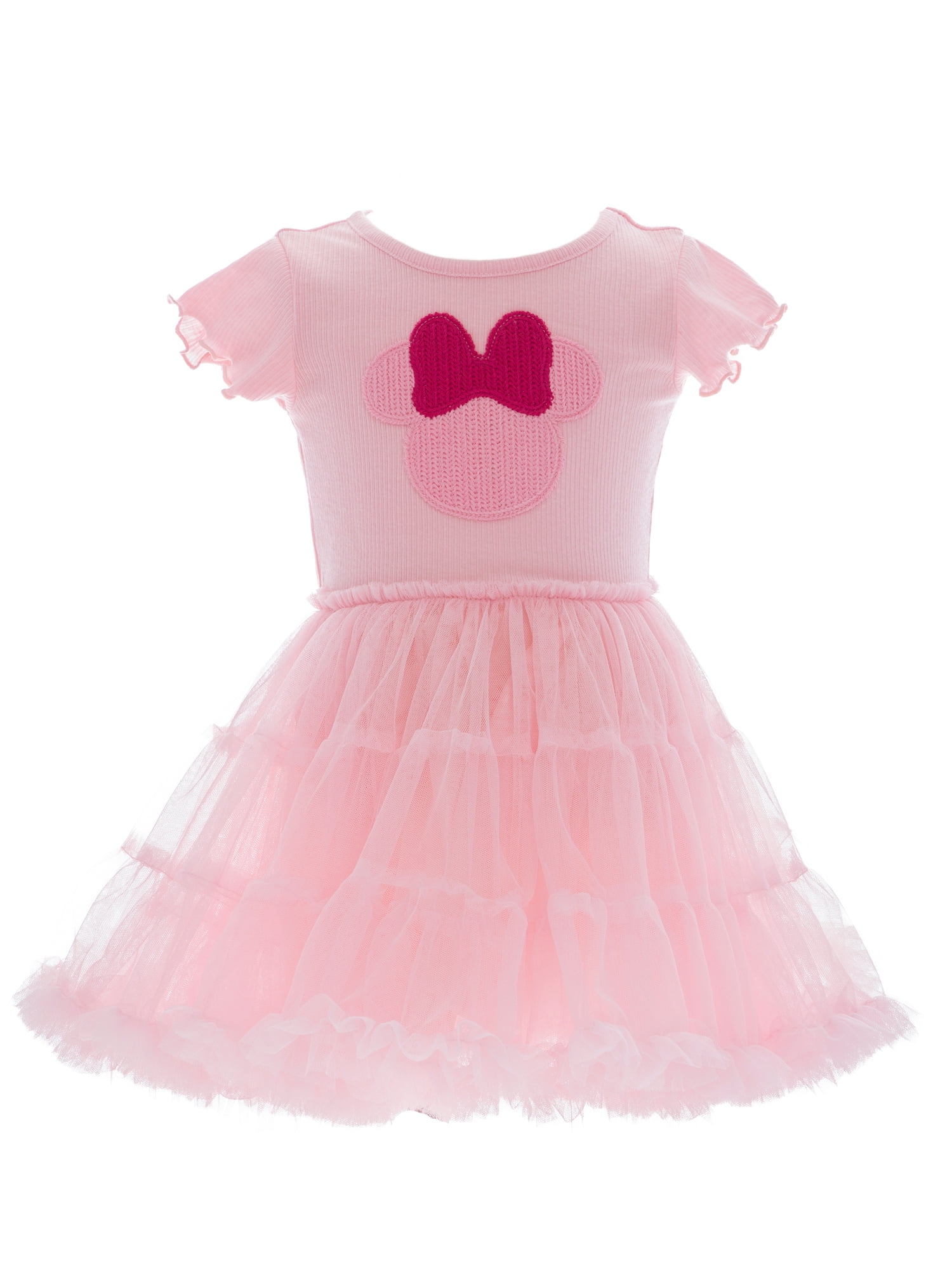 Minnie Mouse Toddler Girl Tiered Tutu Dress with Crochet Patch, Sizes ...
