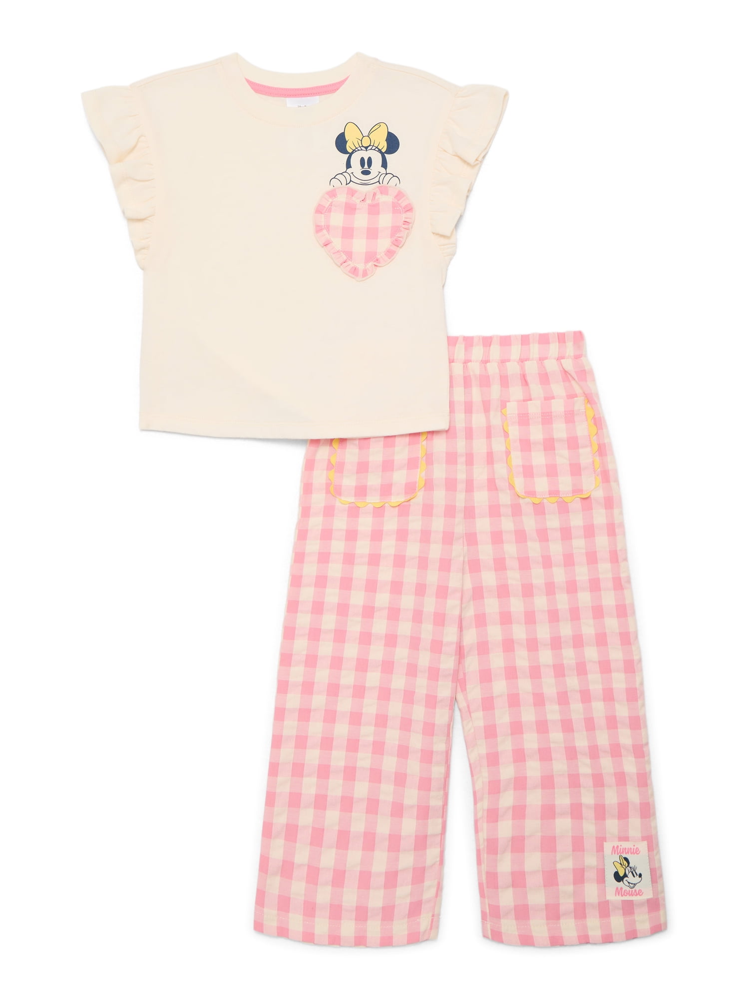 Minnie Mouse Toddler Girls Ruffle Graphic Tee and Pants Set, 2-Piece ...