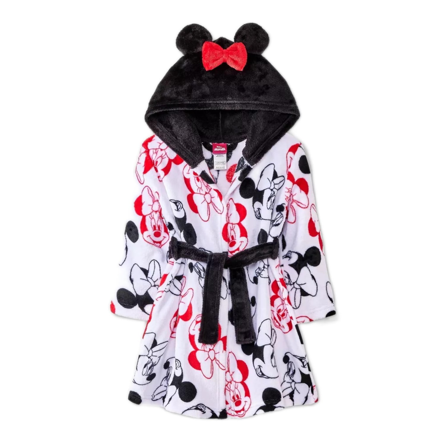 Minnie Mouse Toddler Girl's White Character Print Hooded Minky Fleece ...