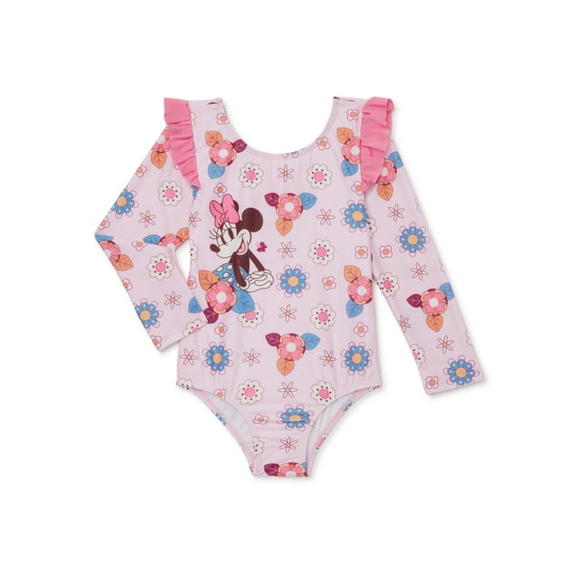 Minnie Mouse Toddler Girls' One-Piece Swimsuit with UPF 50+, Sizes 2T ...