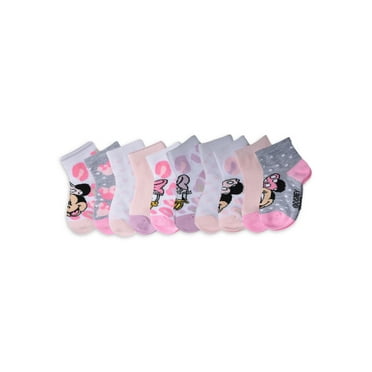 Disney Minnie Mouse Toddler 6 Pack Quarter Socks Set MW095GQS - Walmart.com