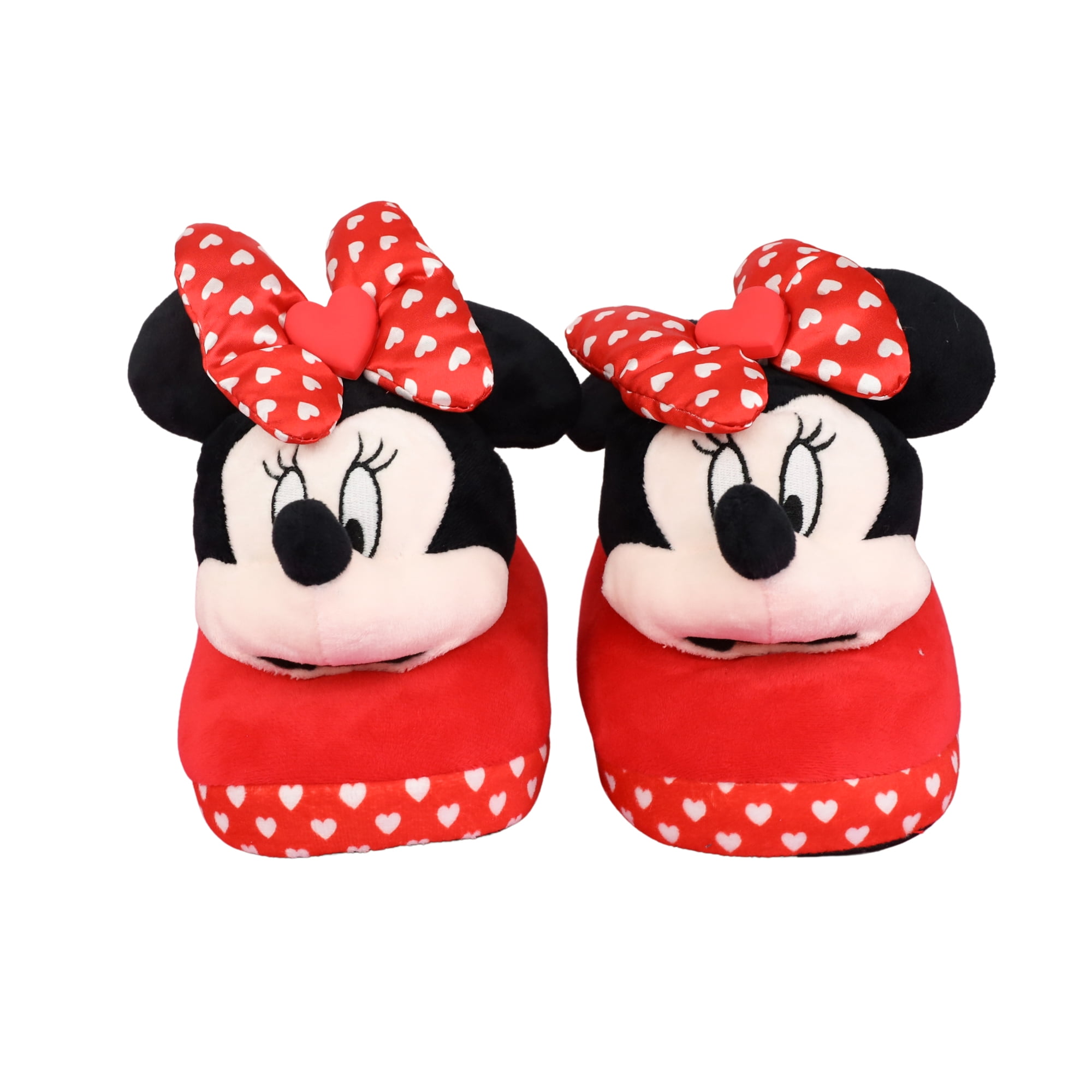 Disney Minnie Mouse 3D Scuff Slipper - Plush Soft Material - Walmart.com