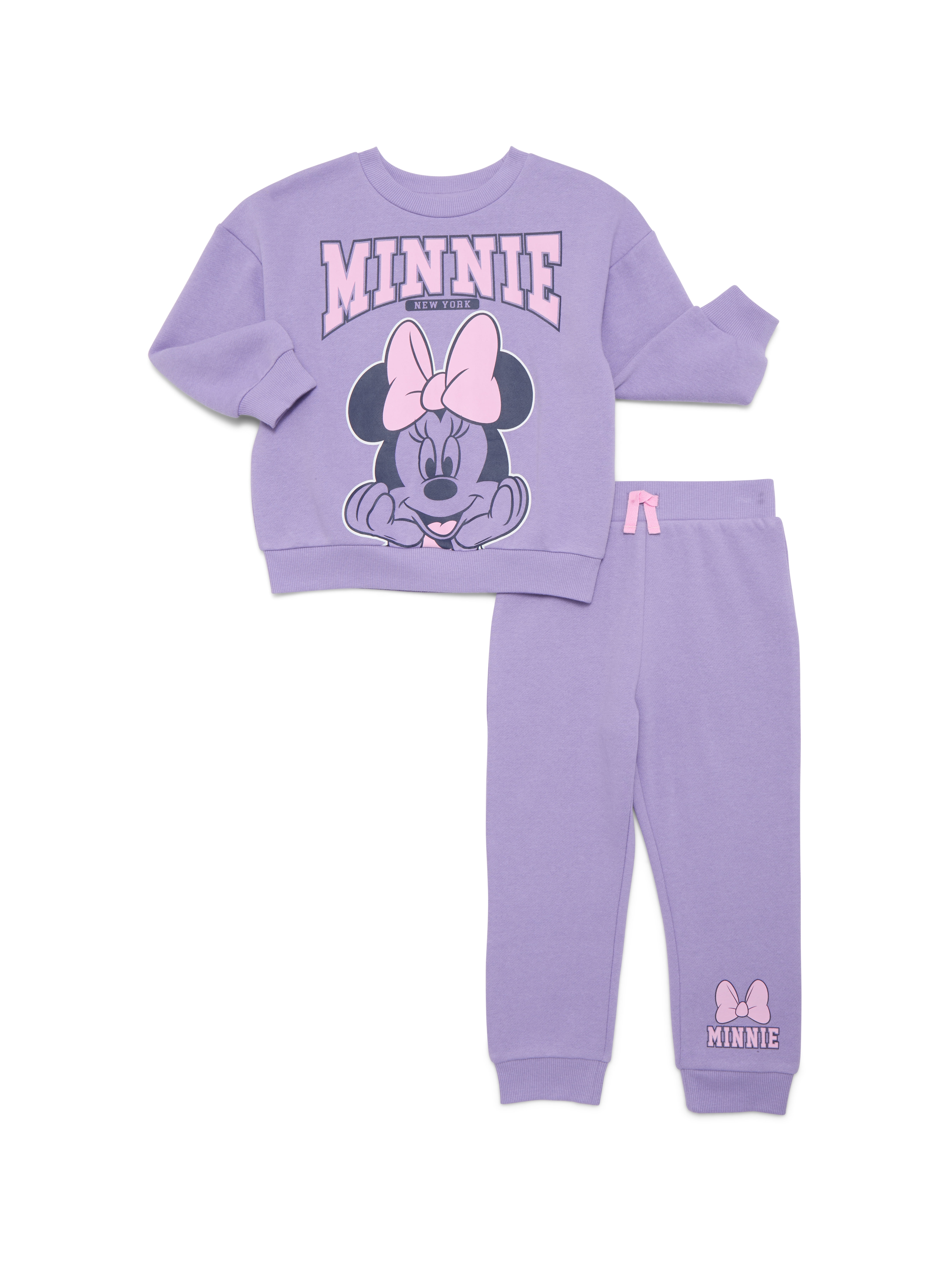 Minnie Mouse Toddler Long Sleeve Graphic Crewneck with Matching Jogger ...