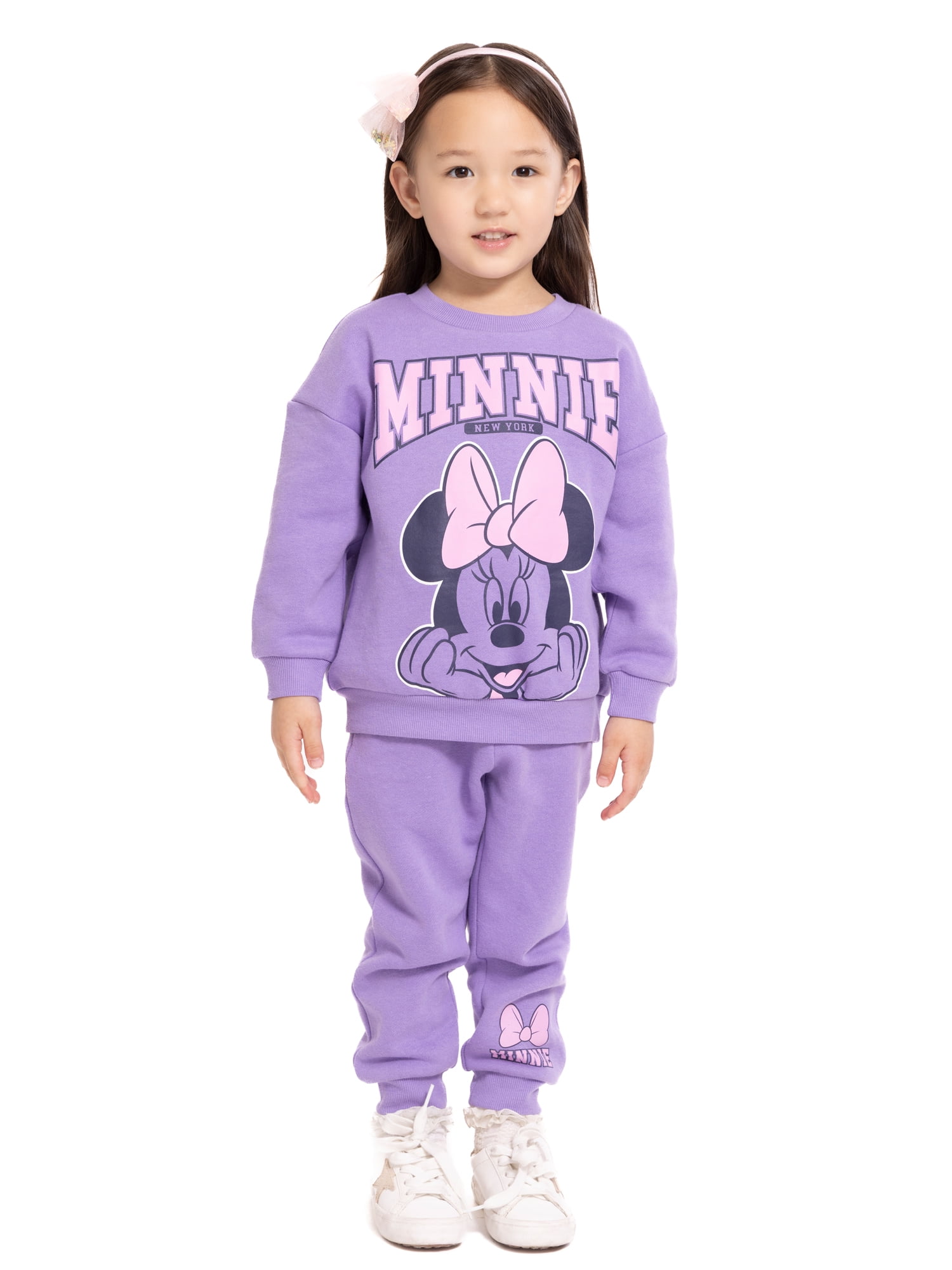 Minnie Mouse Toddler Long Sleeve Graphic Crewneck with Matching Jogger ...