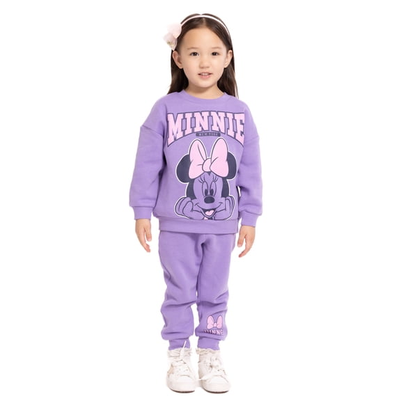 Minnie Mouse Toddler Long Sleeve Graphic Crewneck with Matching Jogger ...