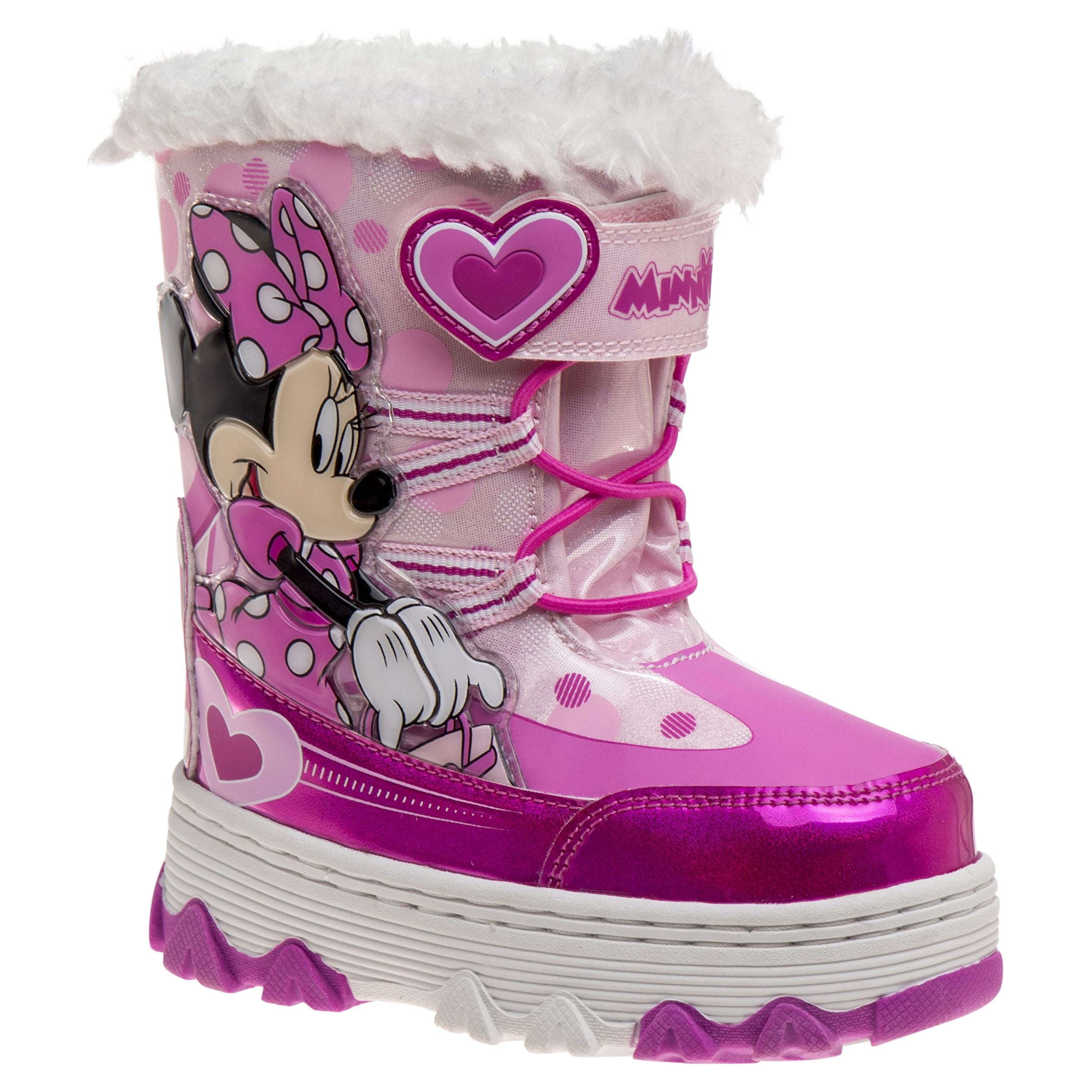 Minnie Mouse Toddler Minnie Mouse Snowboots - PinkFuchsia, 11 - Walmart.com