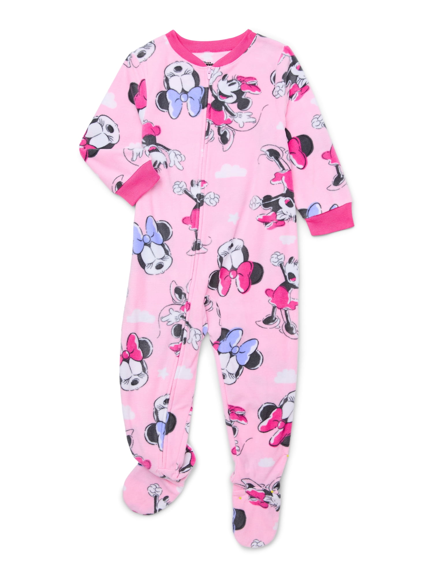 Minnie Mouse Toddler One Piece Sleeper Pajamas, Sizes 12M-5T - Walmart.com