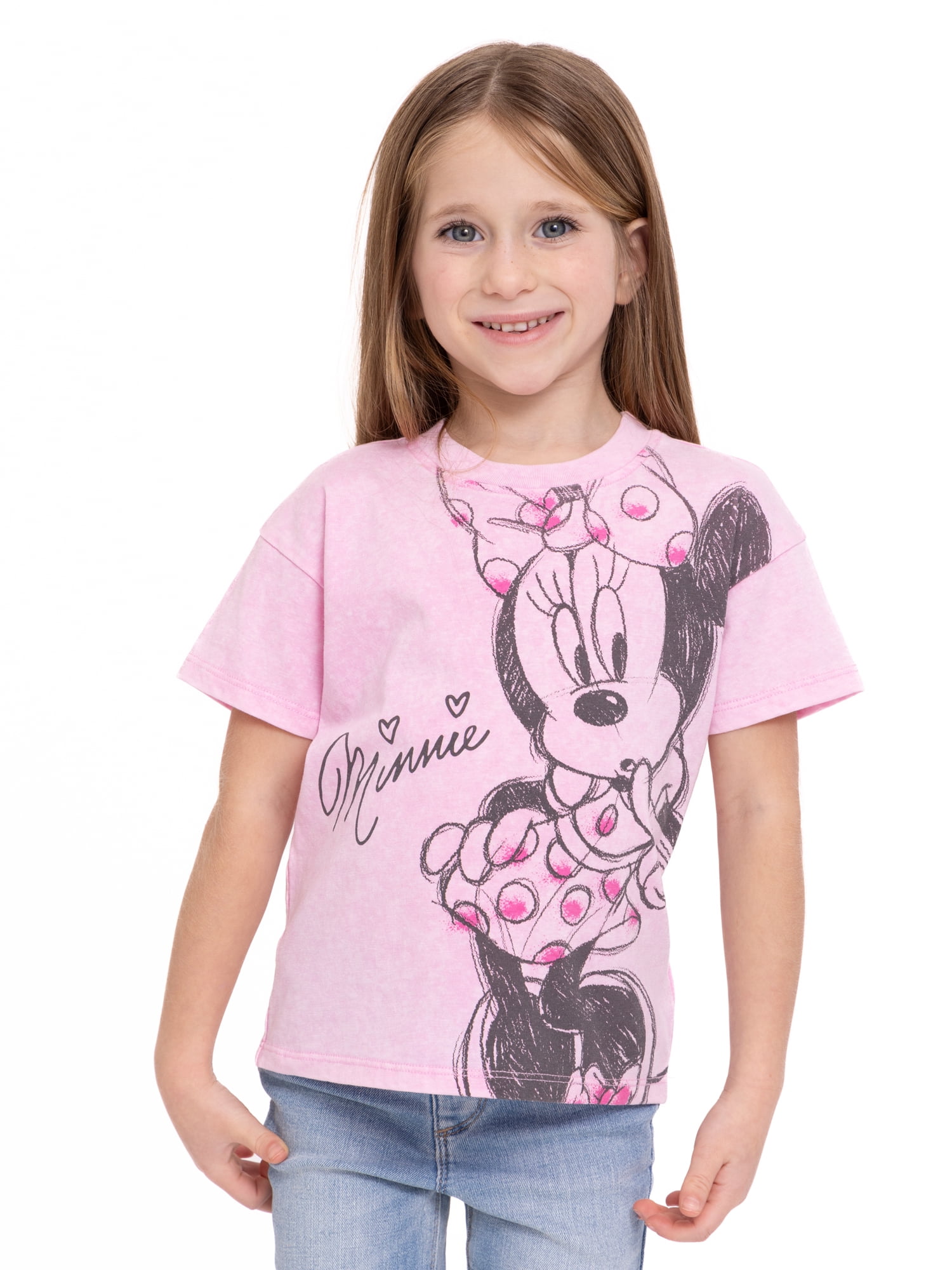 Minnie Mouse Toddler Short Sleeve Crewneck Tee, Sizes 12M-5T - Walmart.com