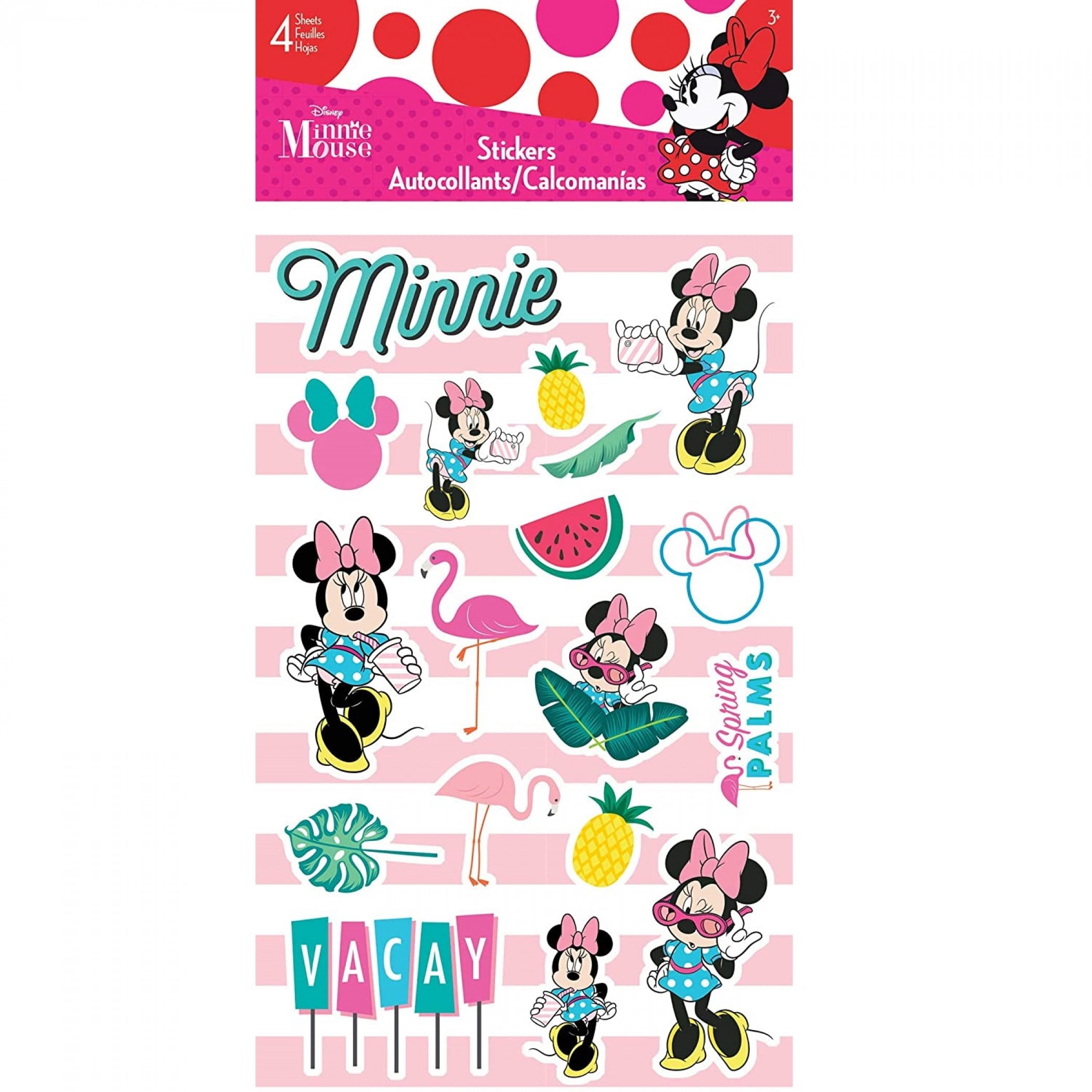 Minnie Mouse Tropical Standard Sticker - 4 sheet - Walmart.com