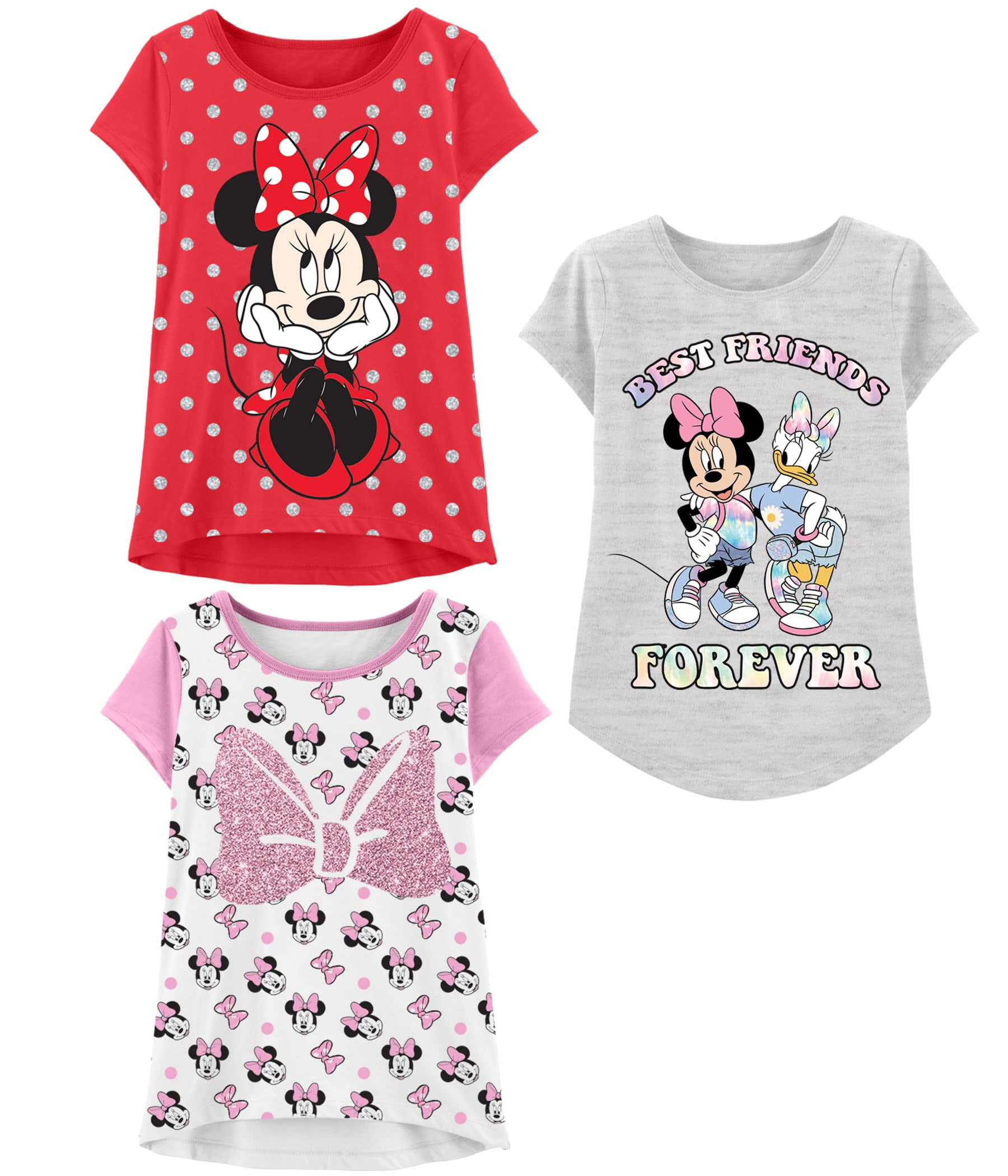 Minnie Mouse Tshirt (3-Shirts Pack) Kids & Toddler Girls Clothes ...