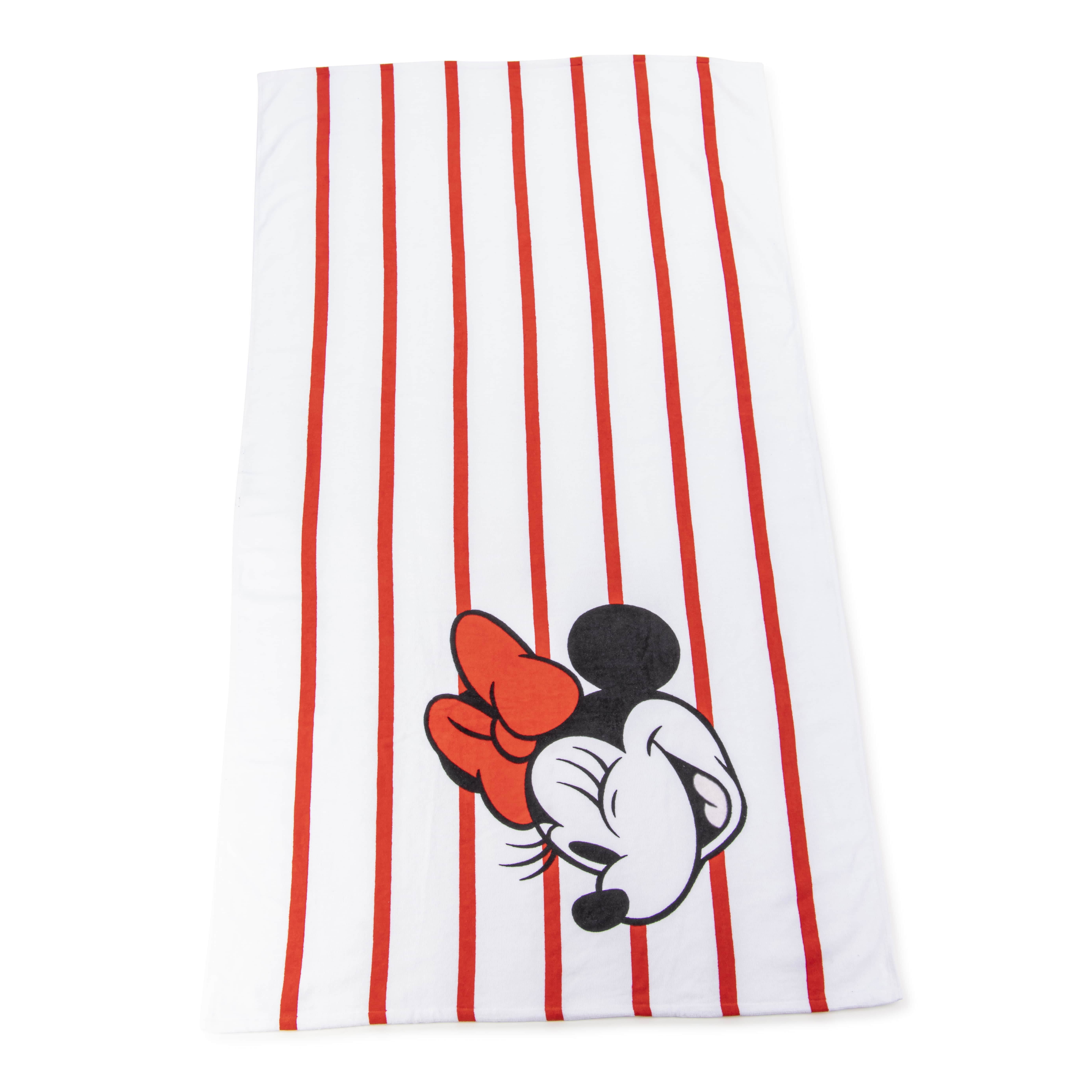 Minnie Mouse Vintage Wink 34" x 64" Oversized Bath Towel, Cotton, White ...