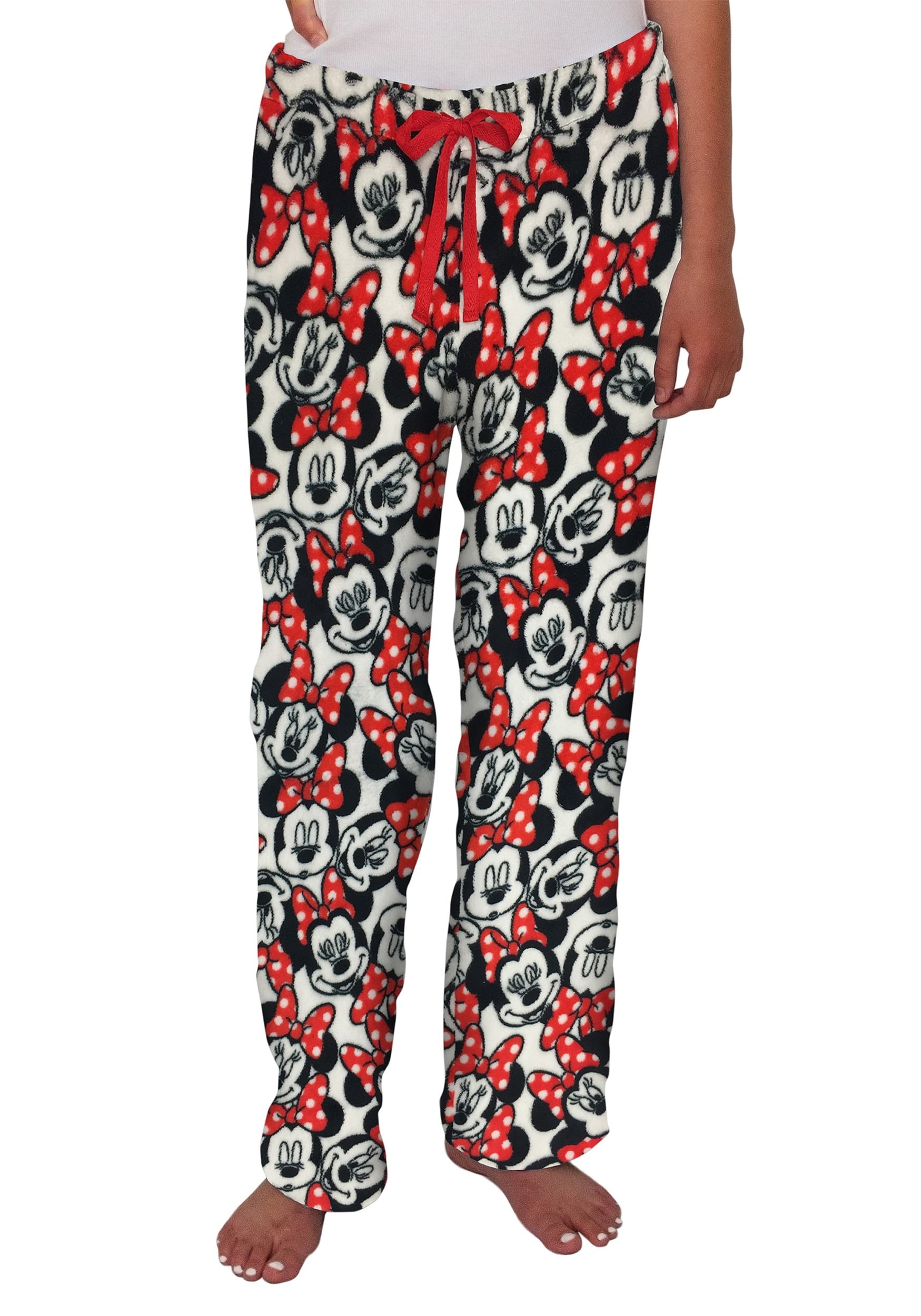Minnie Mouse White and Red Juniors Plush Lounge Pants - Walmart.com
