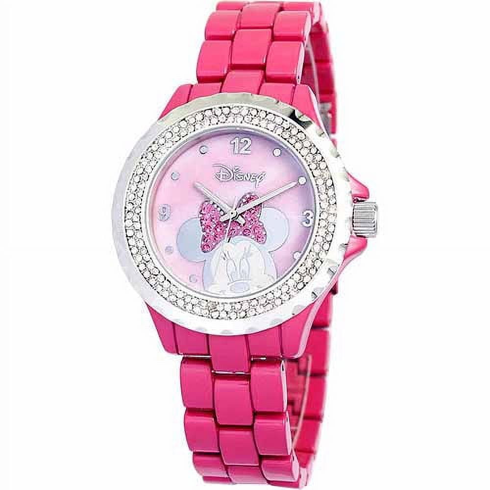 Disney Minnie Mouse women's Enamel Watch - Pink Bracelet - Walmart.com
