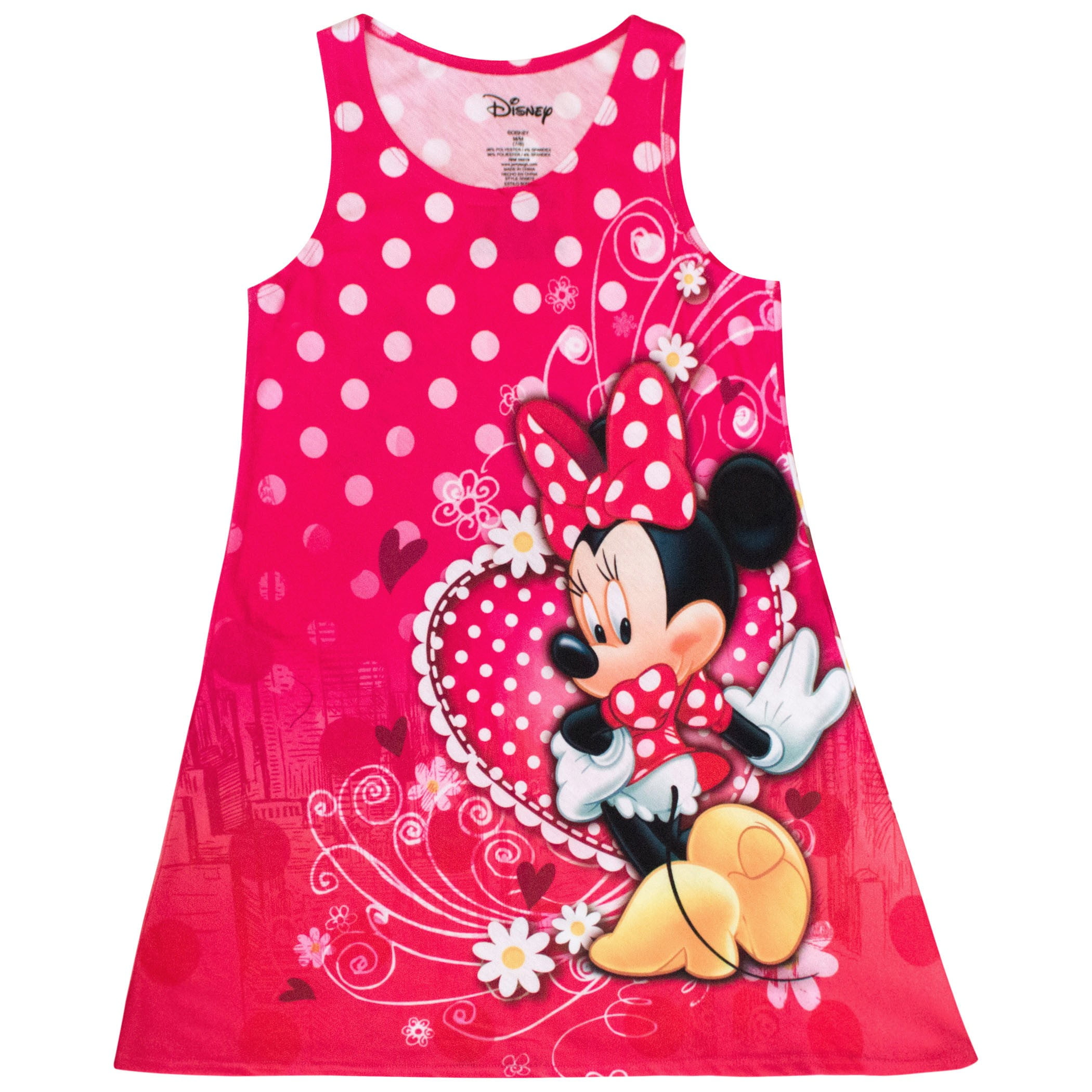 Disney Youth Girls Sublimated Dress Minnie Mouse Love Heart - Walmart.com