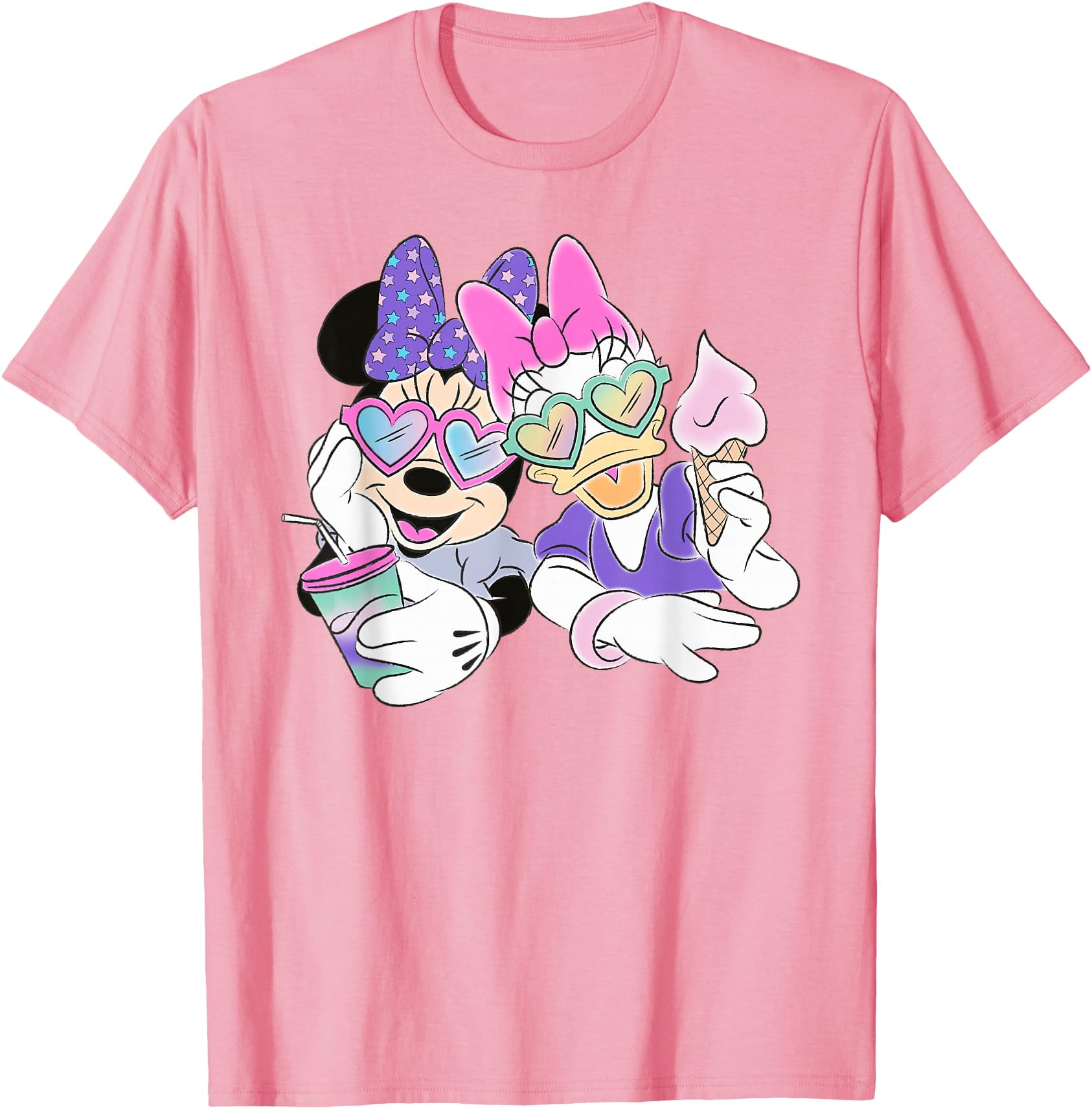 Minnie Mouse and Daisy DTG Print Unisex T-Shirt,Light Pink Color,Size ...