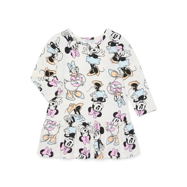 Minnie Mouse and Daisy Duck Toddler Girls Print Drop Waist Dress, Sizes ...