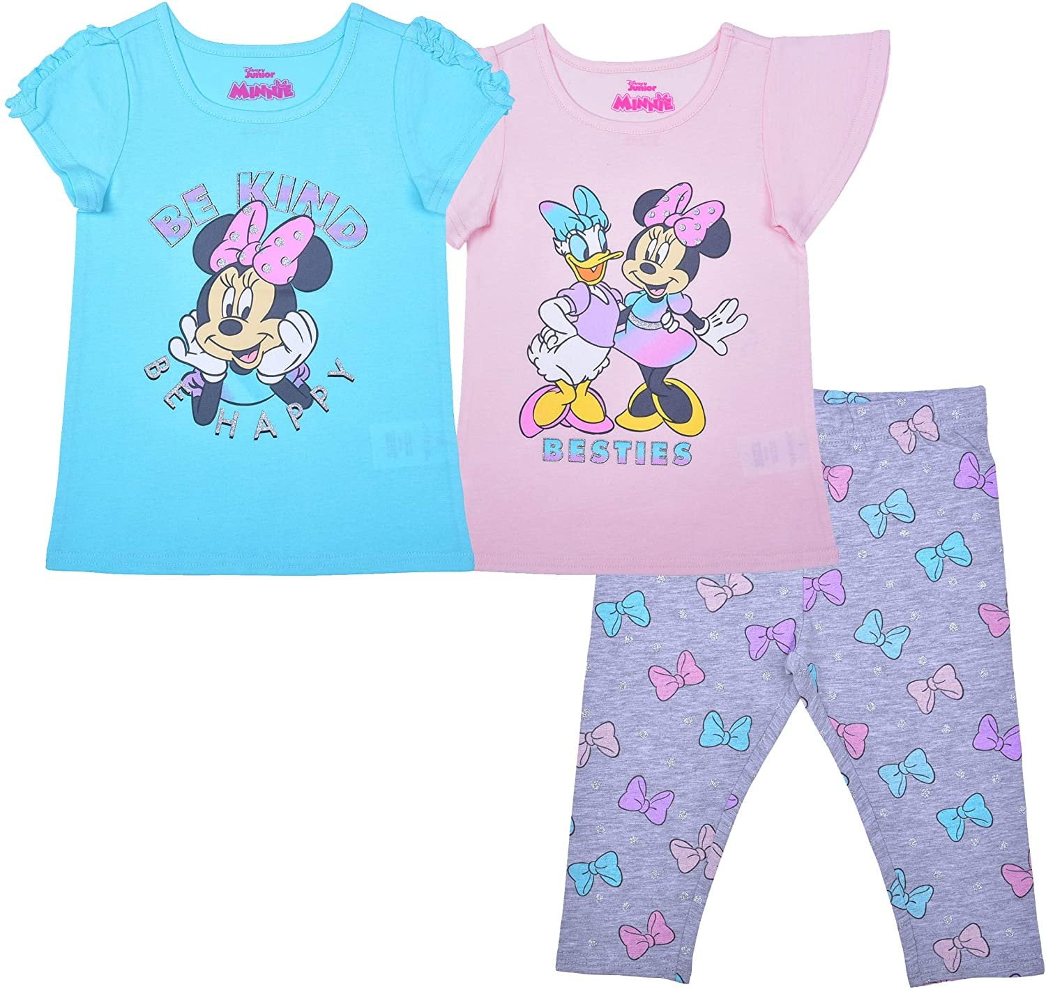 Minnie Mouse and Daisy Duck and Girls 3 Piece 2 Short and Legging Set ...