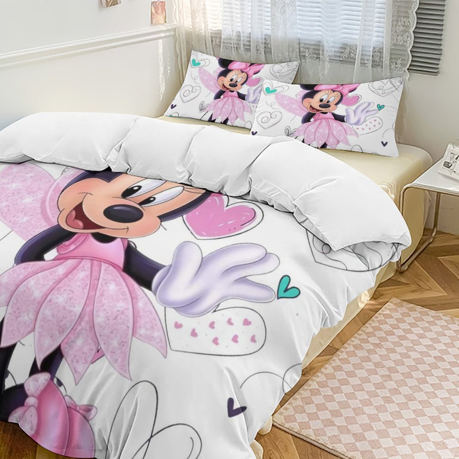 Minnie MouseCartoon Collection 3-Piece Comforter Set, Personalized ...