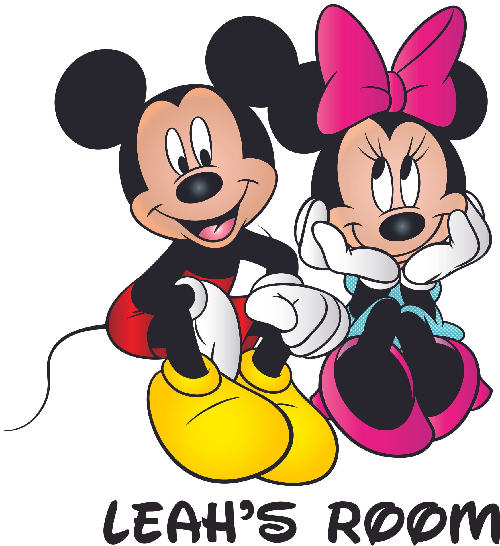 Minnie Sitting Cartoon Customized Wall Decal - Custom Vinyl Wall Art ...