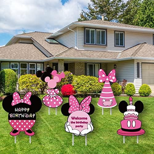 Minnie Yard Lawn Sign & Decorations (5PCS) - Girl Birthday Party ...