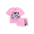 Minnie and Mickey Mouse Girls’ Graphic Tee and Shorts Set, 2-Piece ...