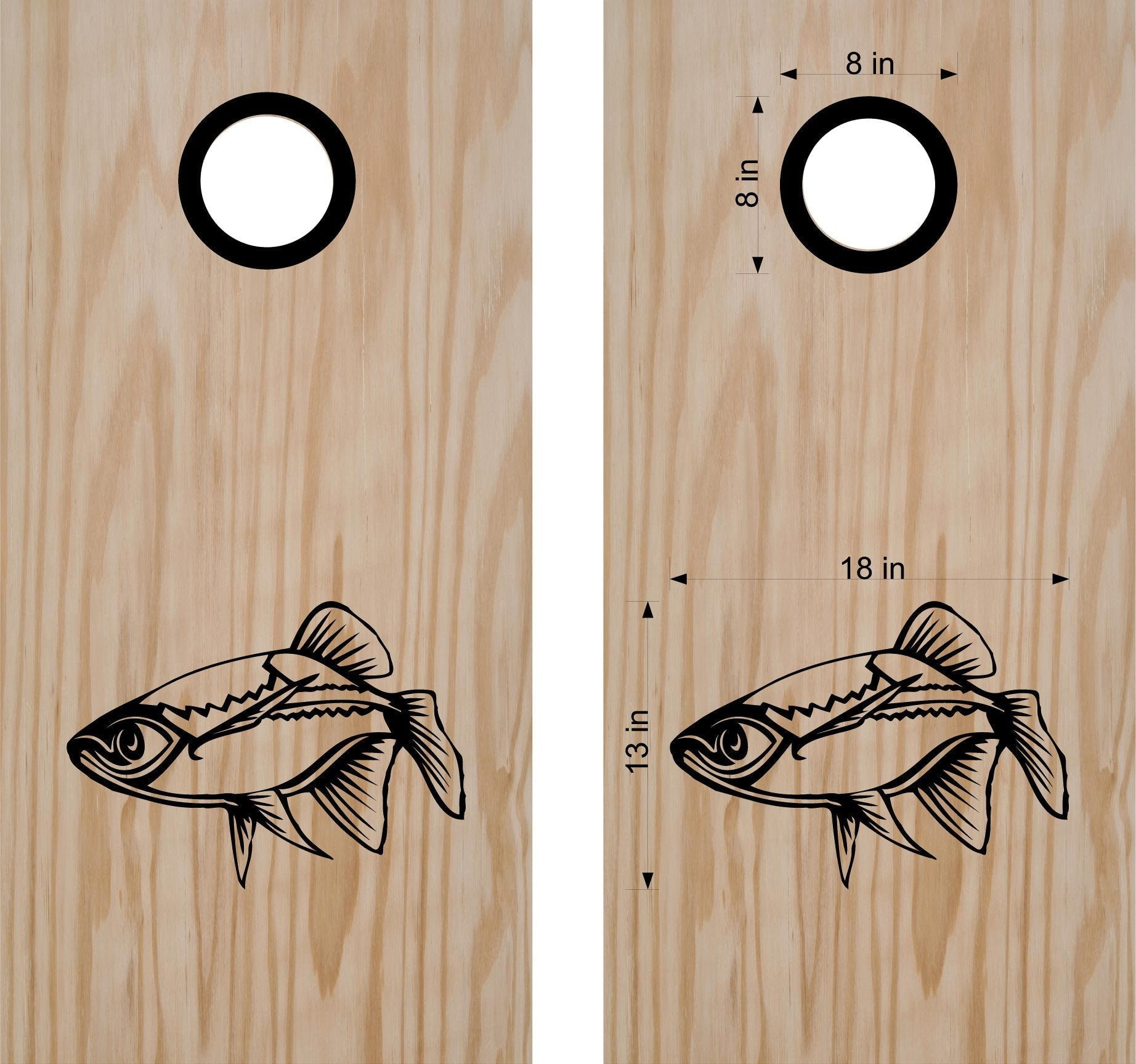 Minnow Cornhole Board Decals Bean Bag Toss Sticker Fish - Walmart.com