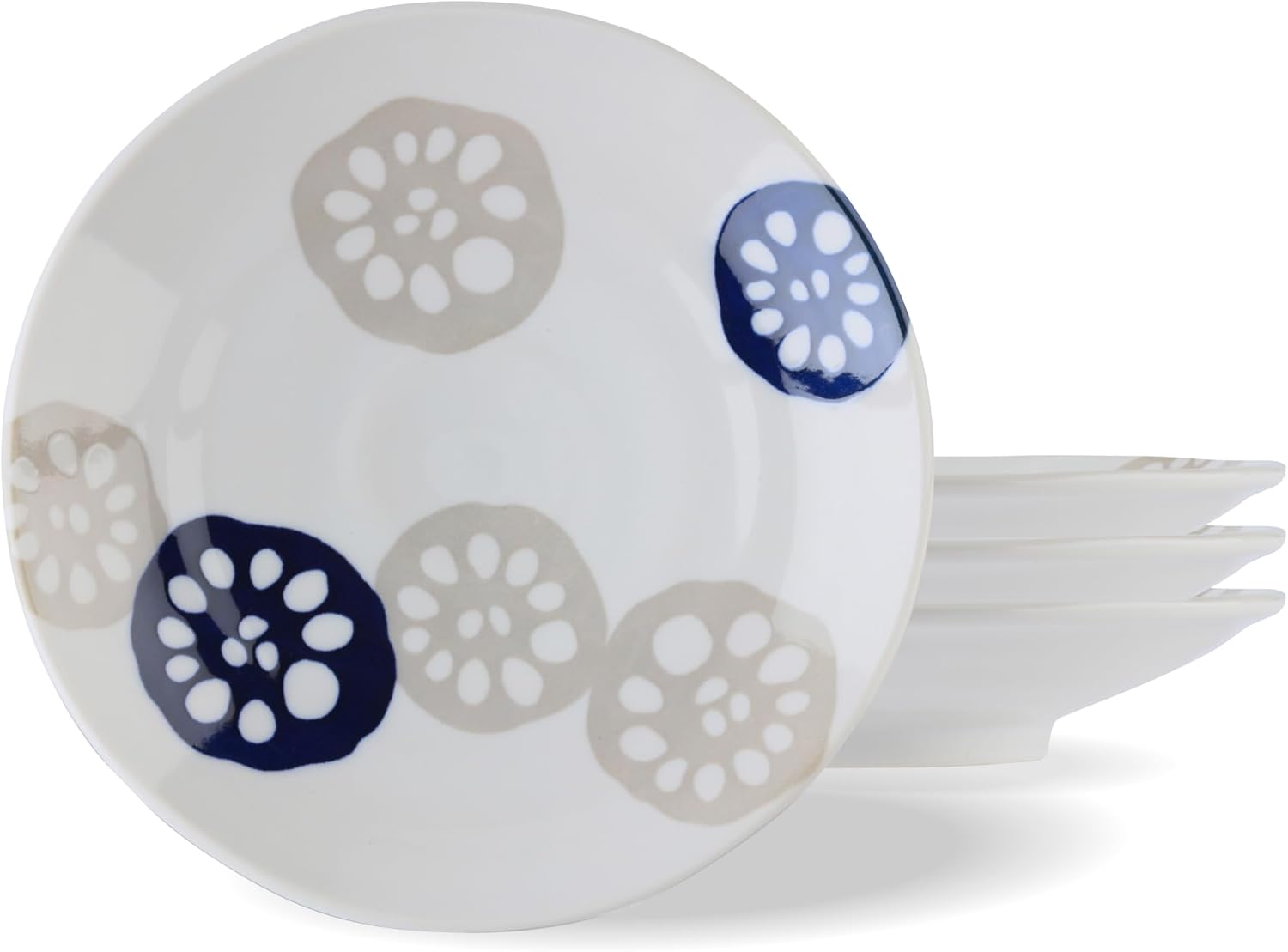 Mino Ware Japanese Lightweight Small Plate Set, Renkon, Serving Plates ...