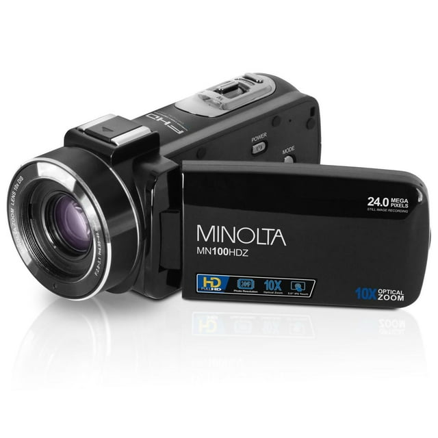 Minolta MN100HDZ-BK Full HD 36x Digital Zoom Video Camcorder with ...