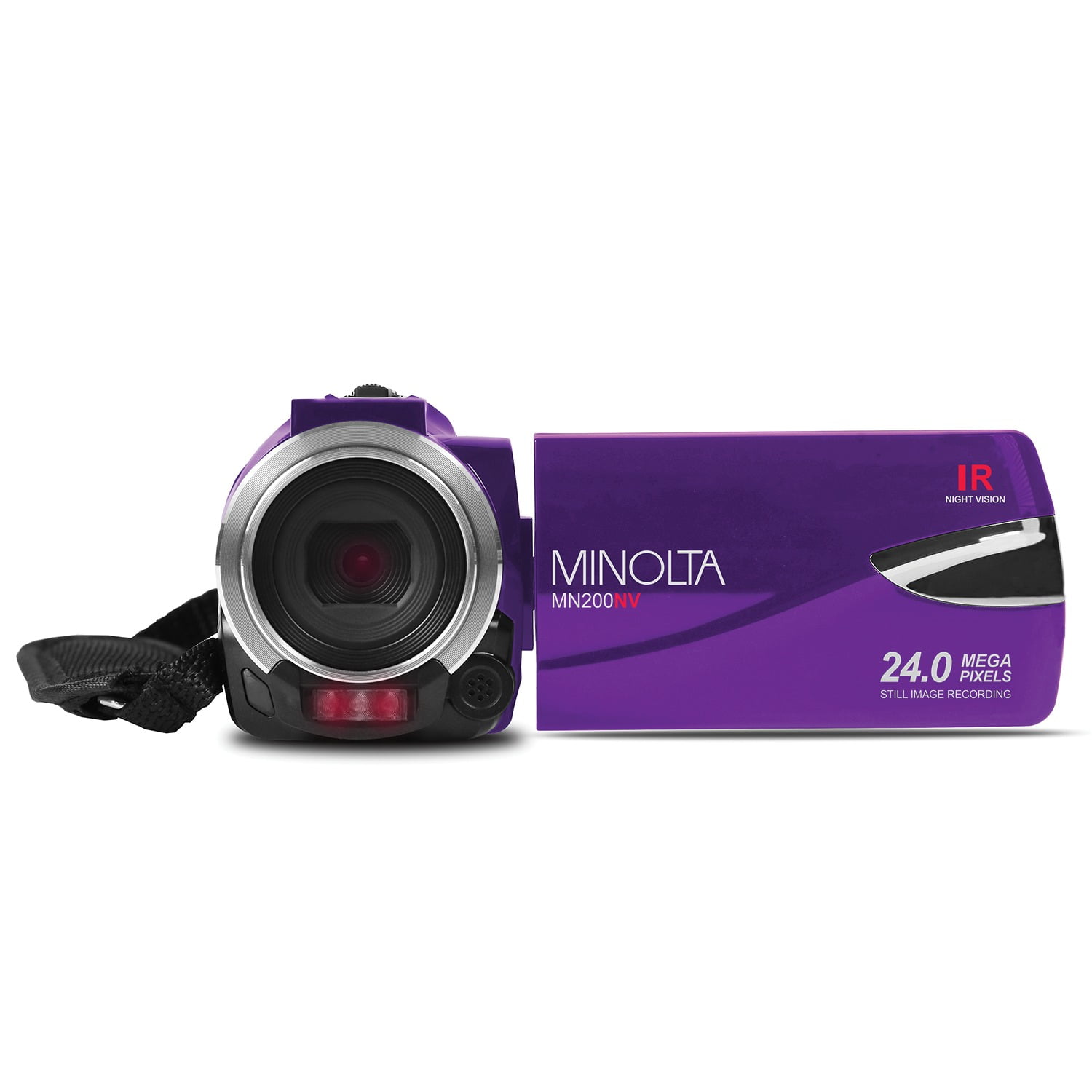 Minolta MN200NV-P 1080p Full HD IR Night Vision Wi-Fi Camcorder (Purple ...