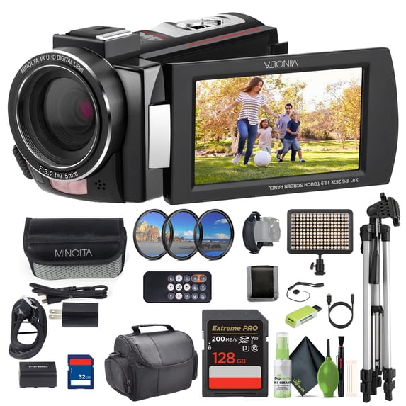 Konica Minolta MN4K25NV 4K Ultra HD 30MP Night Vision Camcorder, WiFi ...