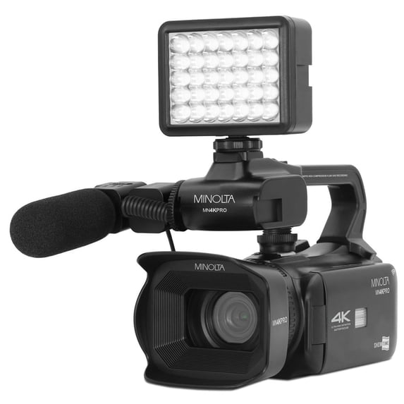 Minolta MN4KPRO 4K60FPS Ultra HD / 64 MP Pro Camcorder Kit w/WiFi ...
