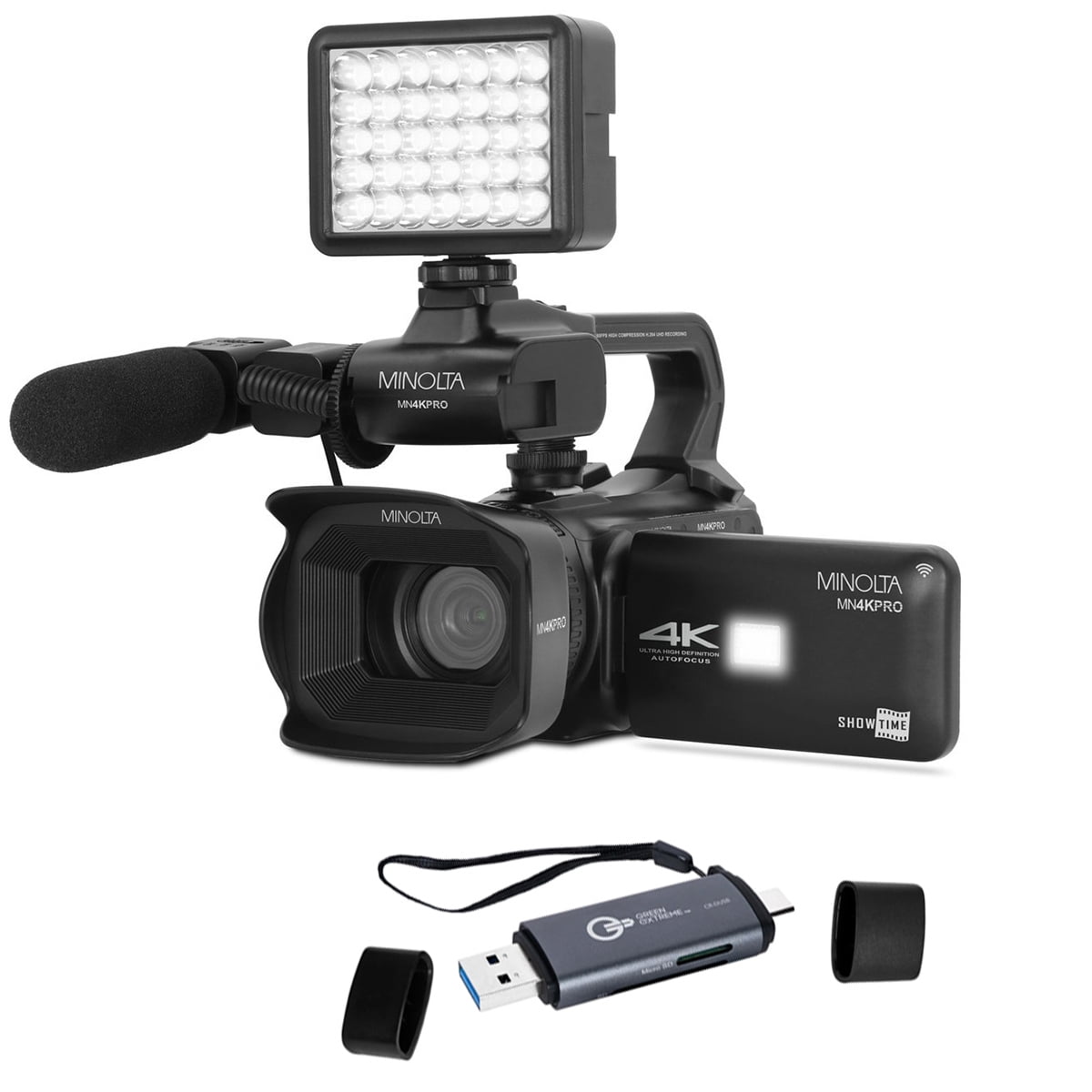 Minolta MN4KPRO 64MP 4K Ultra HD Autofocus Pro Camcorder Kit, Bundle ...