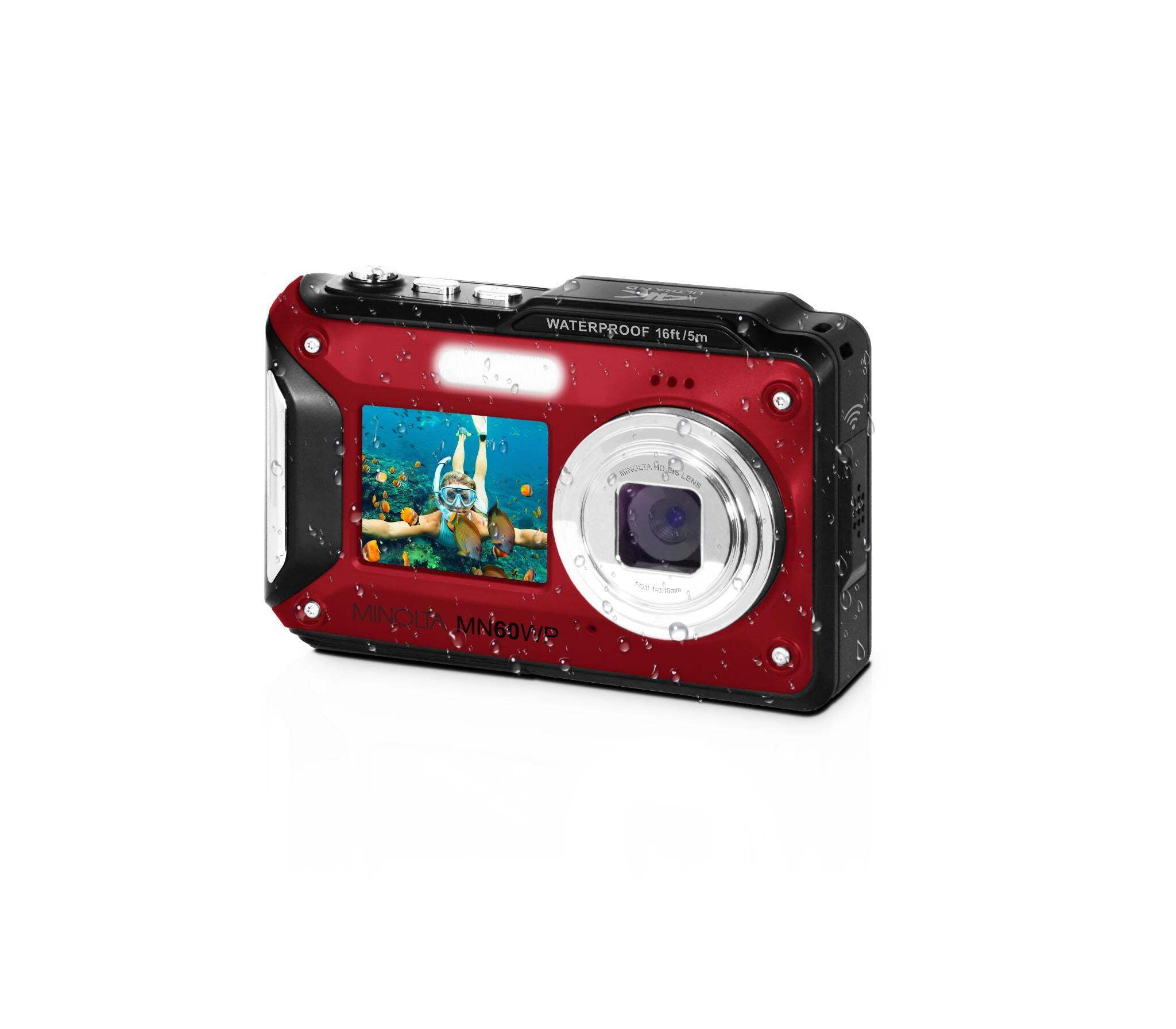 Minolta MN60WP 48 MP / 4K Ultra HD Digital Waterproof Camera with Zoom ...
